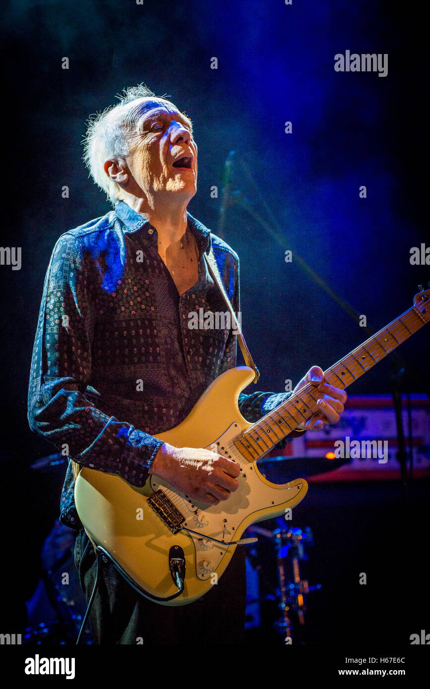 Robin Trower on guitar at Islington Assembly Hall, London Stock Photo ...