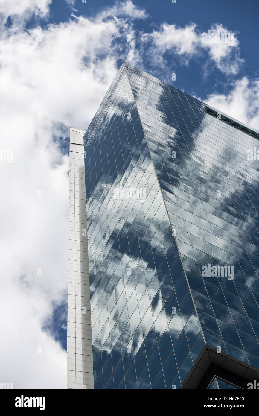Interesting reflection of clouds on a glass skyscraper Stock Photo - Alamy