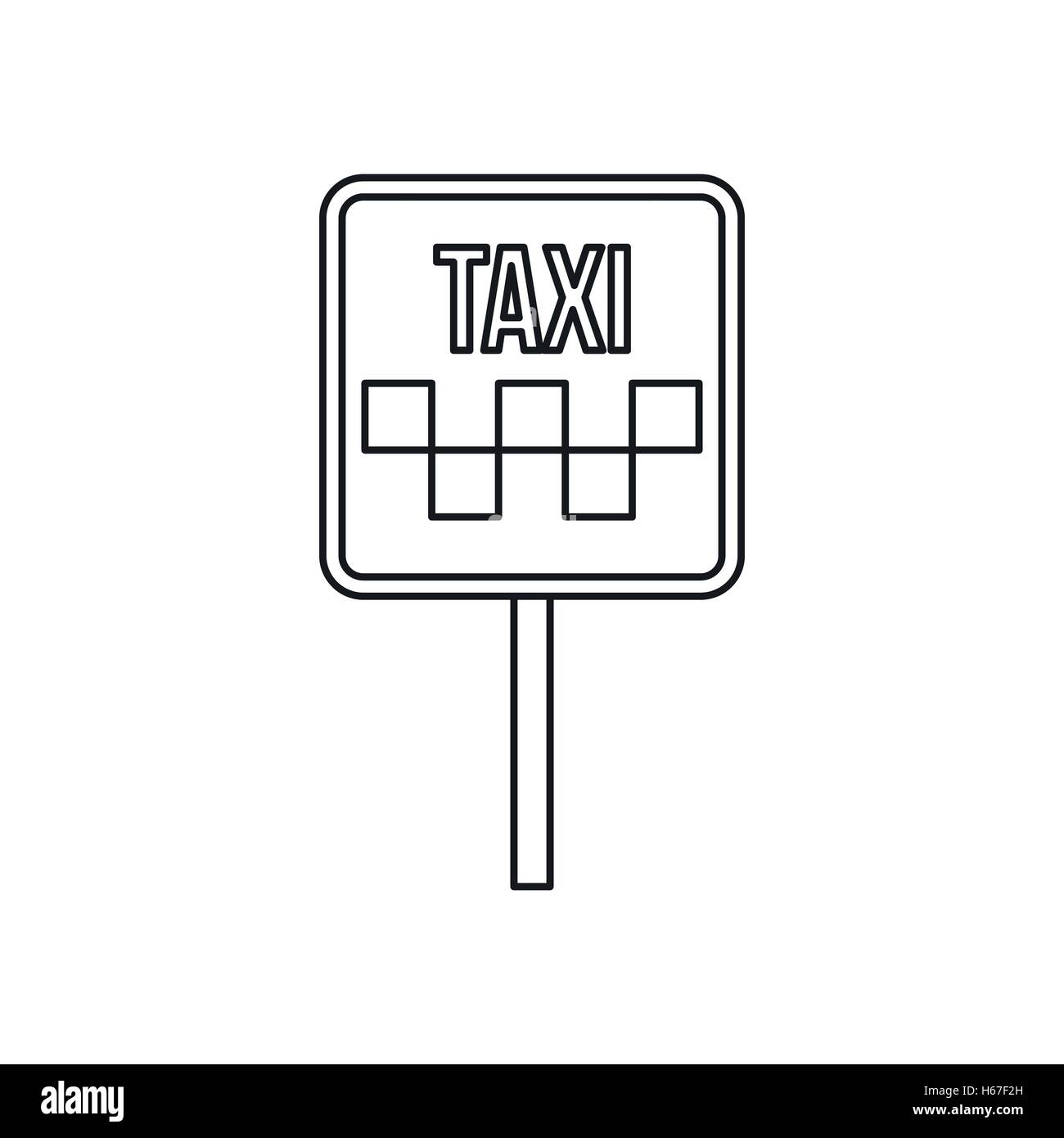Sign taxi icon, outline style Stock Vector Image & Art - Alamy