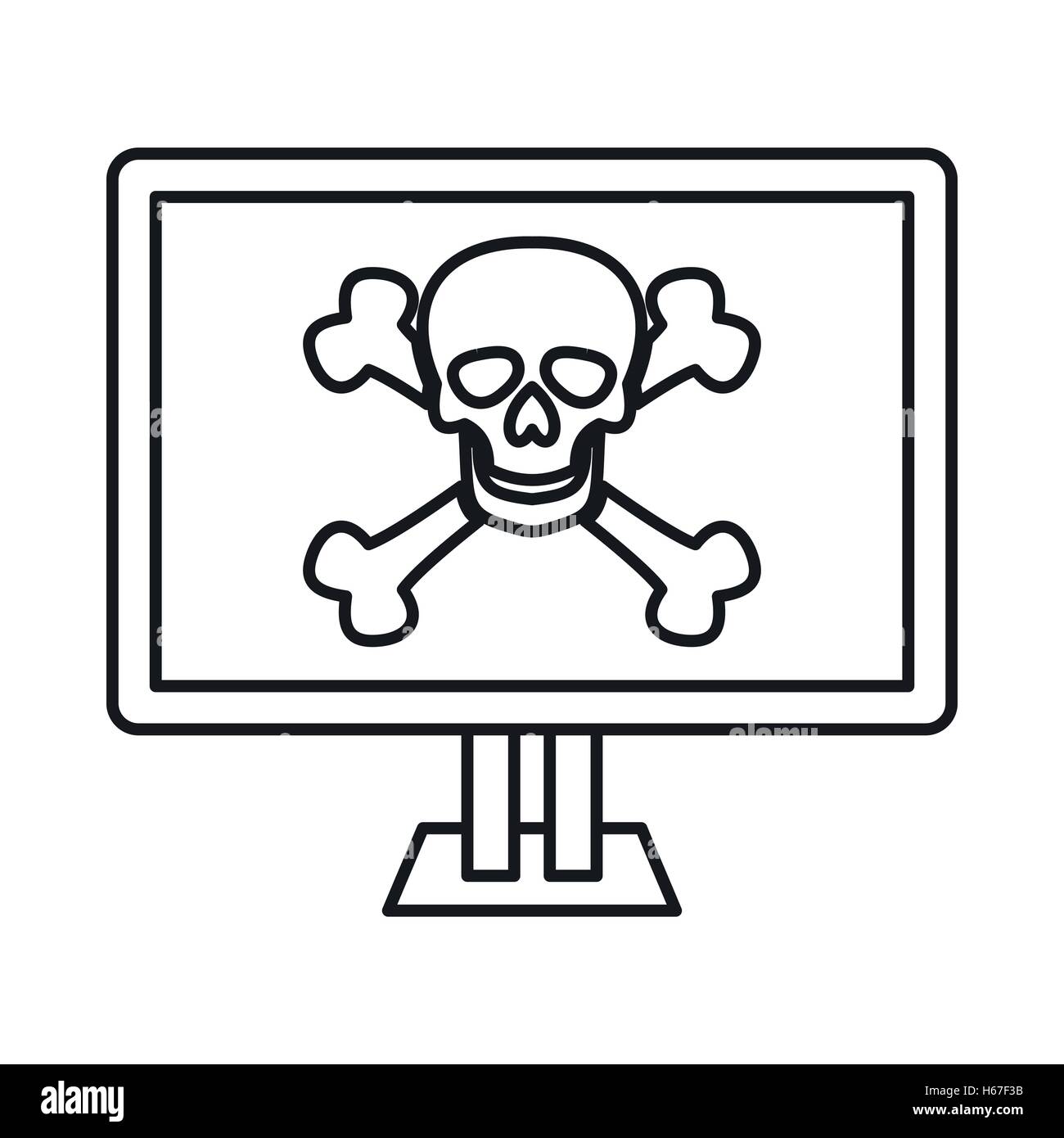 Line warning skull bones Cut Out Stock Images & Pictures - Alamy