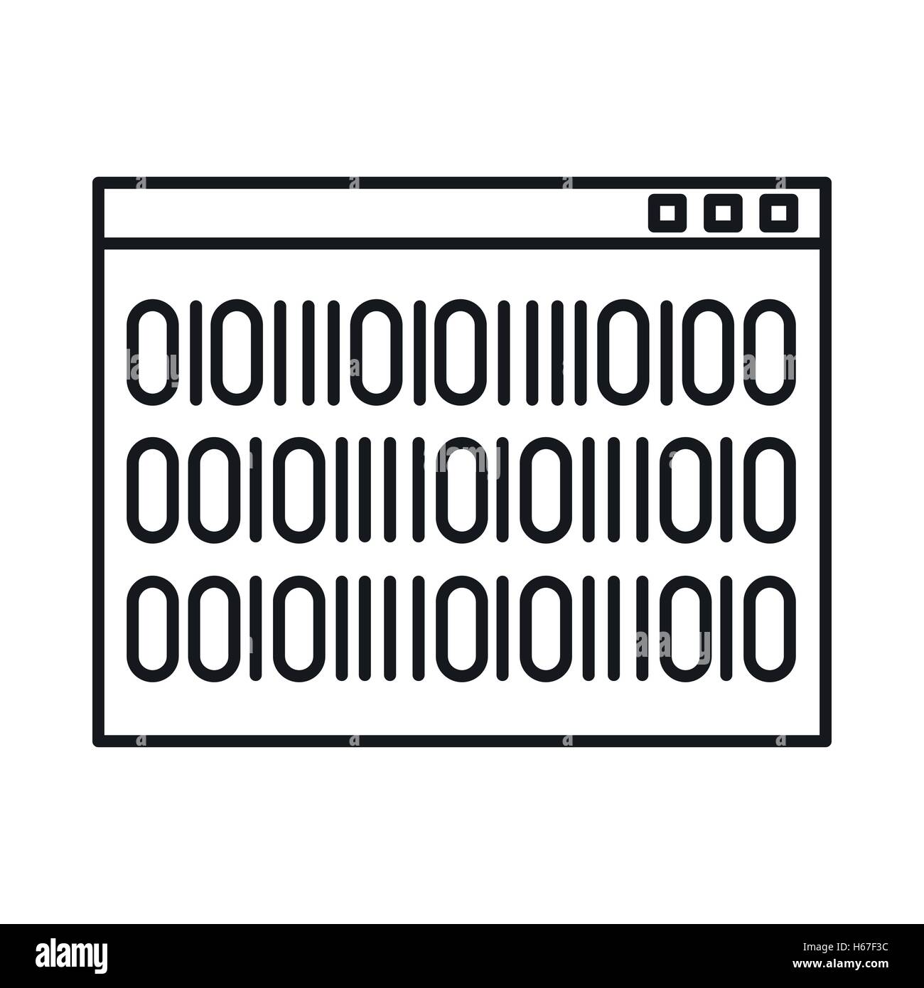 Binary code icon, outline style Stock Vector Image & Art - Alamy