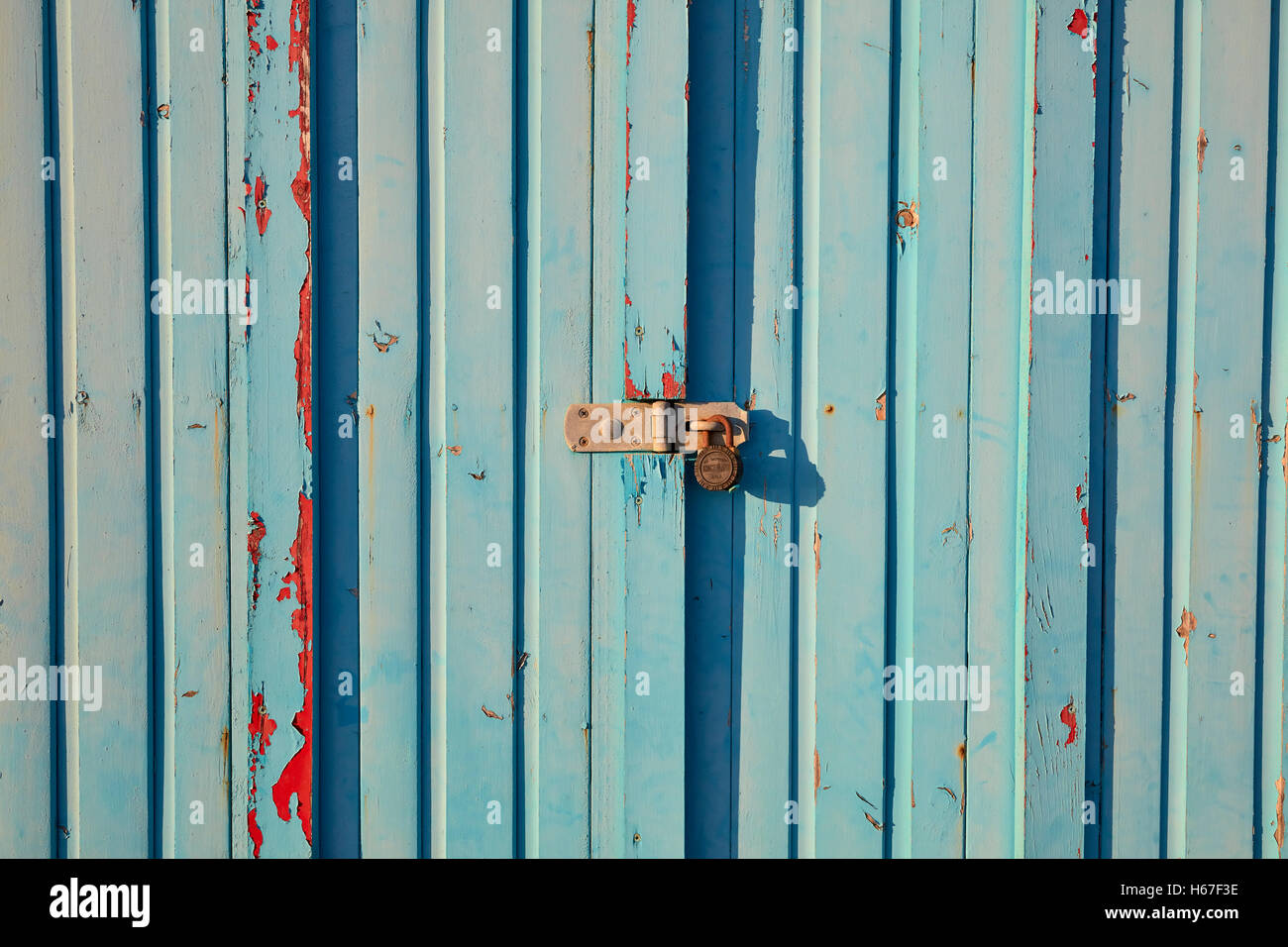 Beach hut locks Stock Photo - Alamy