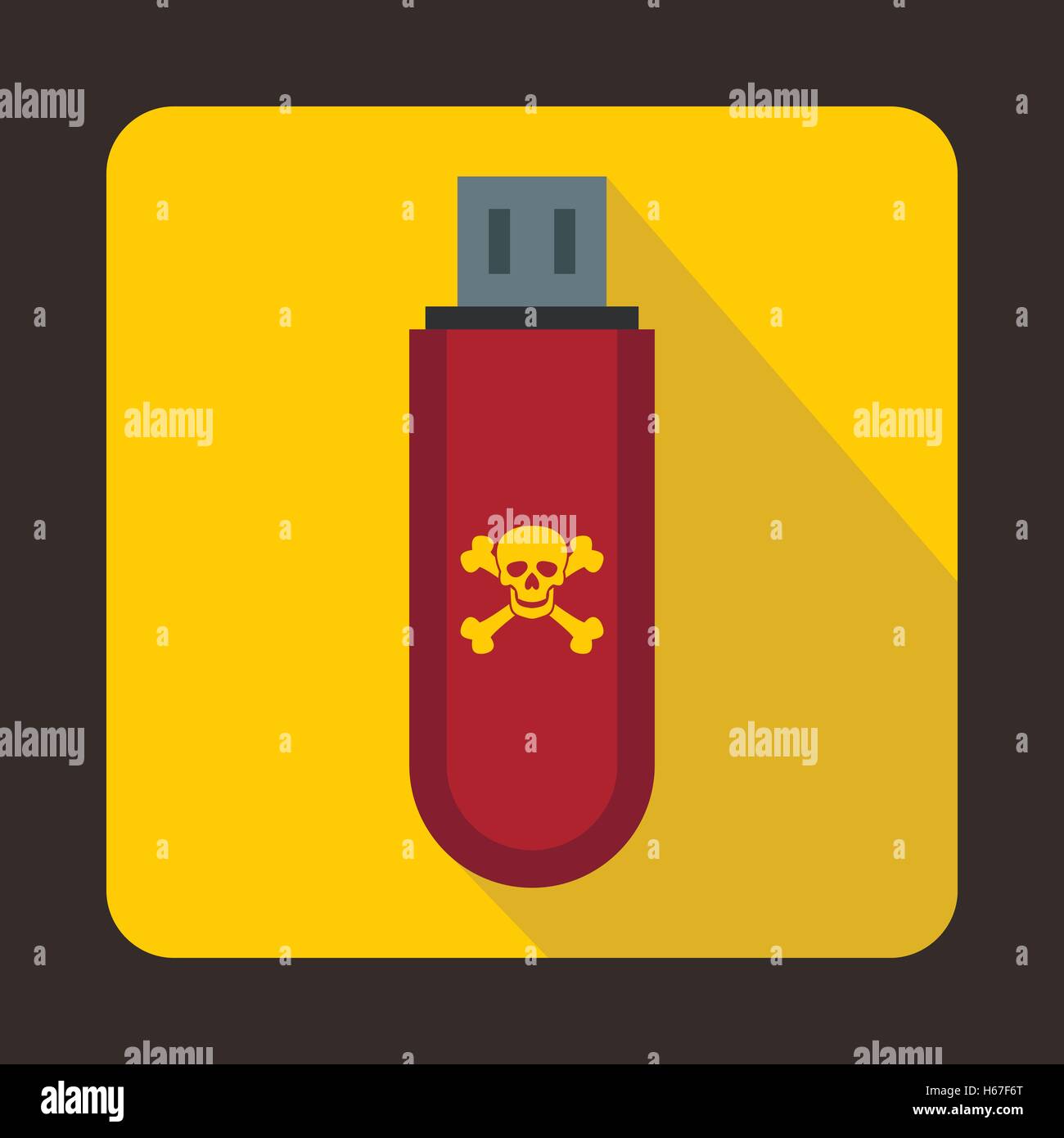 Infected USB flash drive icon, flat style Stock Vector Image & Art - Alamy