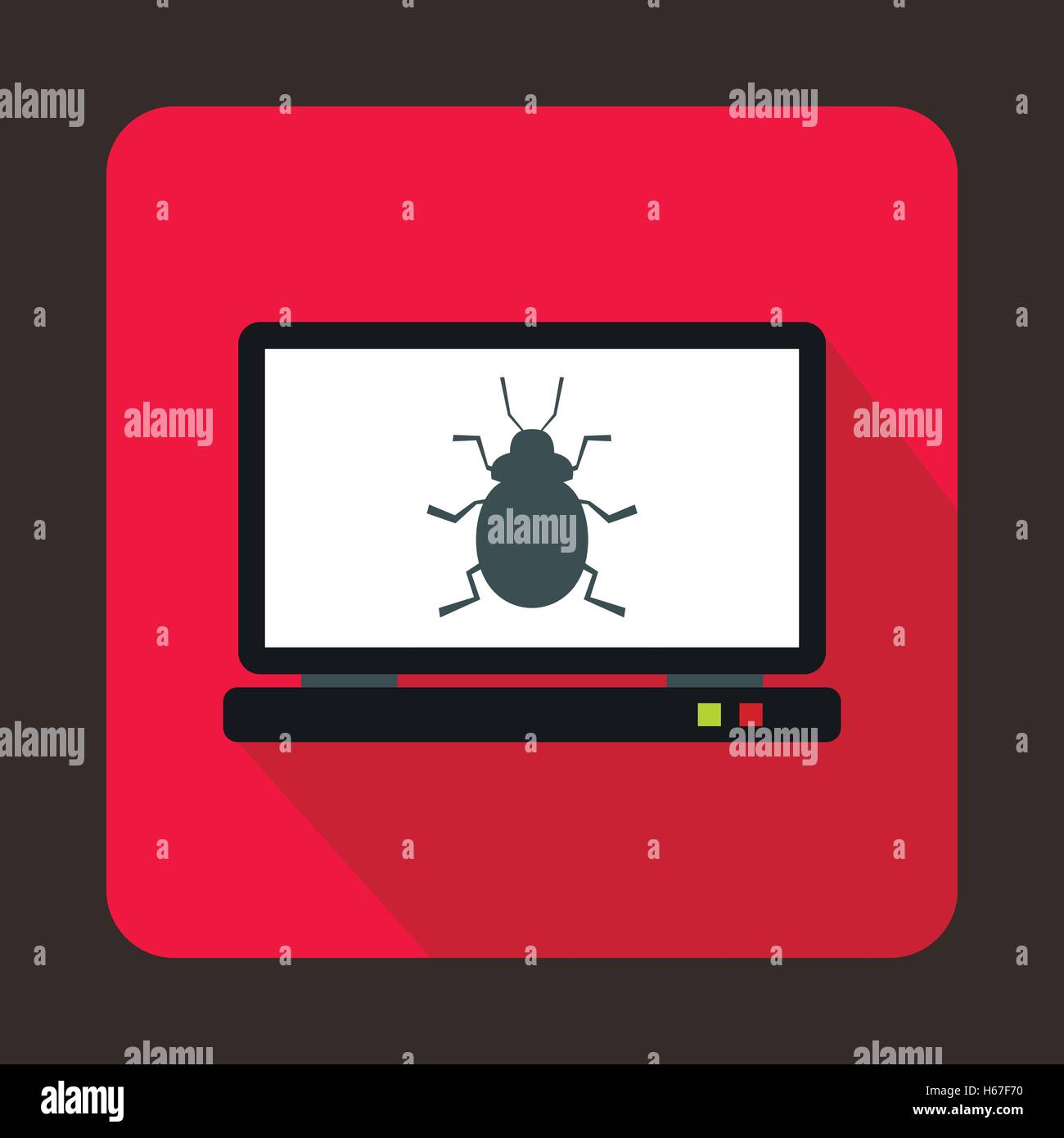 Laptop icon with a bug icon, flat style Stock Vector Image & Art - Alamy