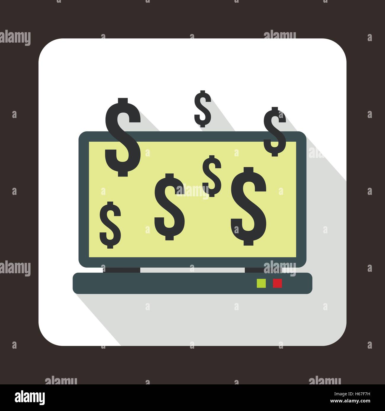 Computer monitor and dollar signs icon Stock Vector Image & Art - Alamy