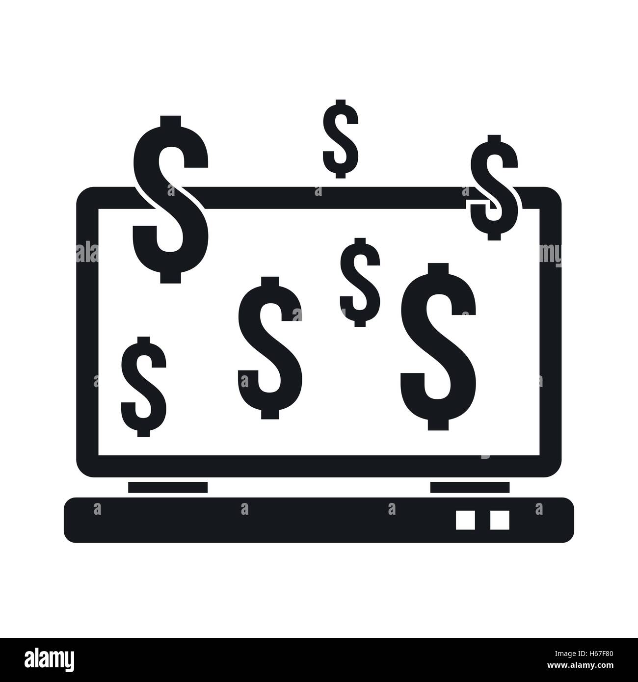 Computer monitor and dollar signs icon Stock Vector Image & Art - Alamy