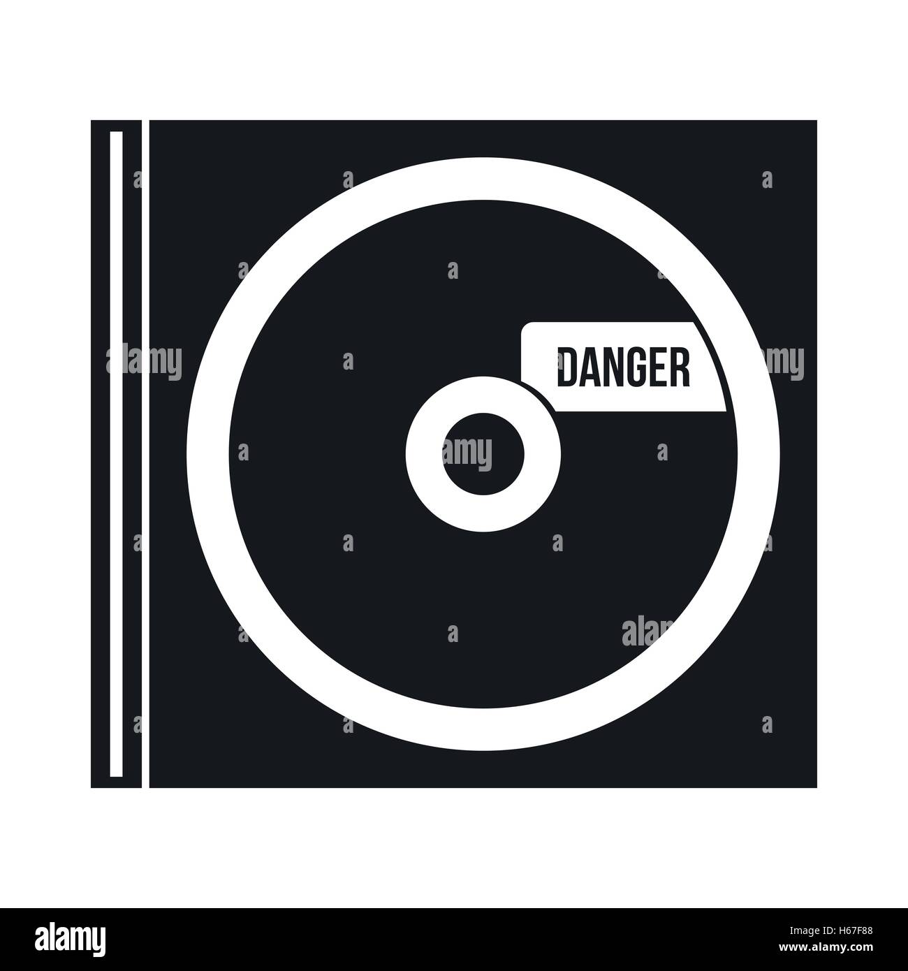 CD with danger lettering icon, simple style Stock Vector Image & Art ...