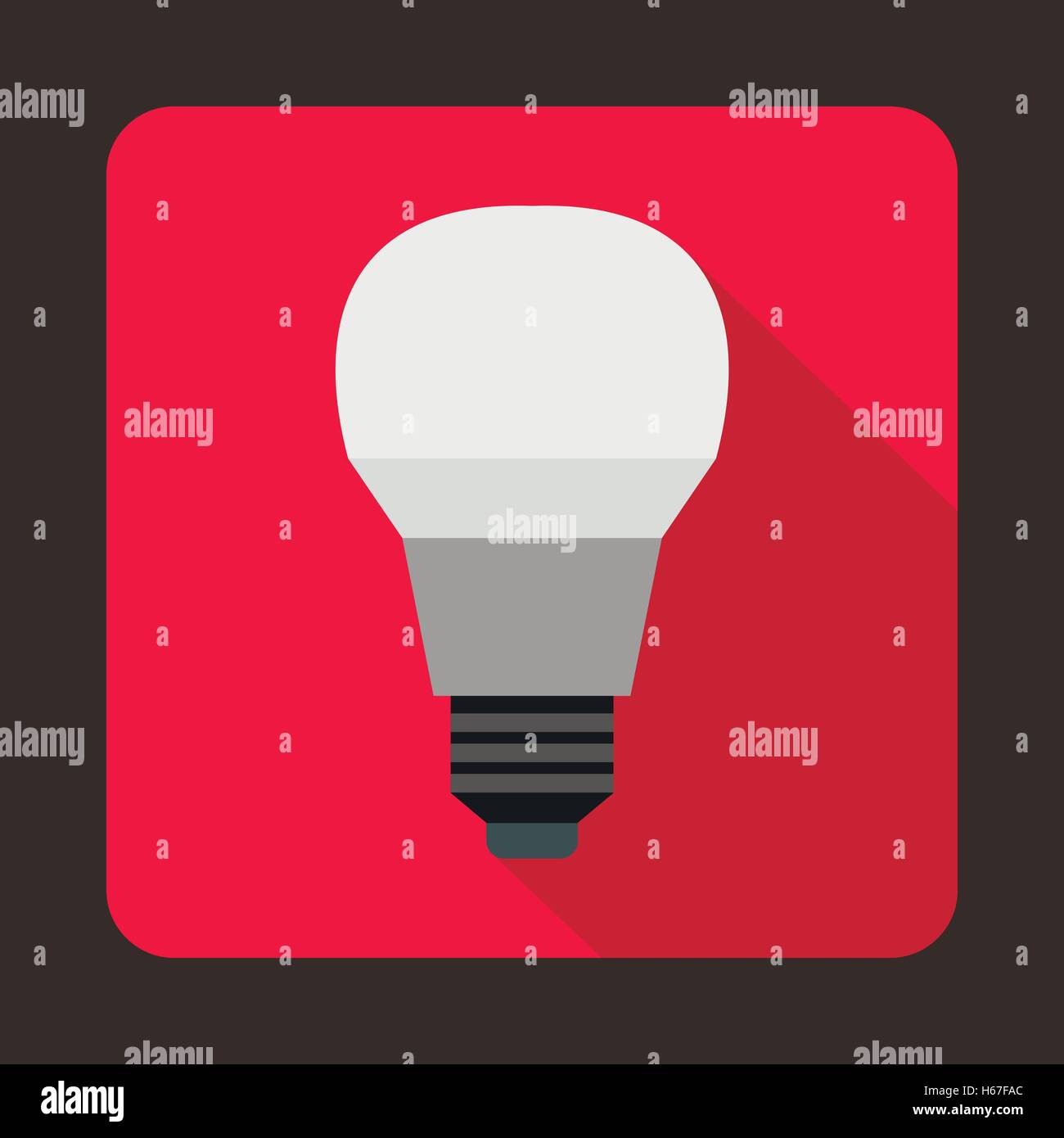 Glowing LED bulb icon, flat style Stock Vector Image & Art - Alamy