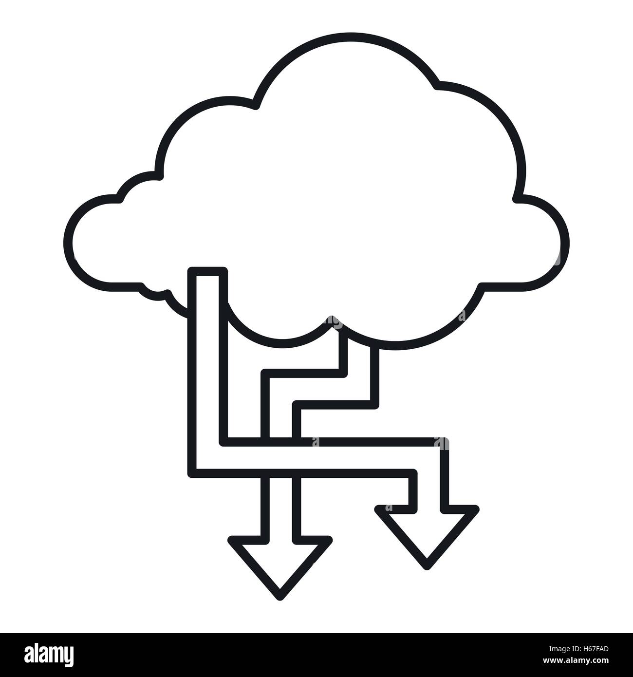 Cloud and arrows icon, outline style Stock Vector Image & Art - Alamy