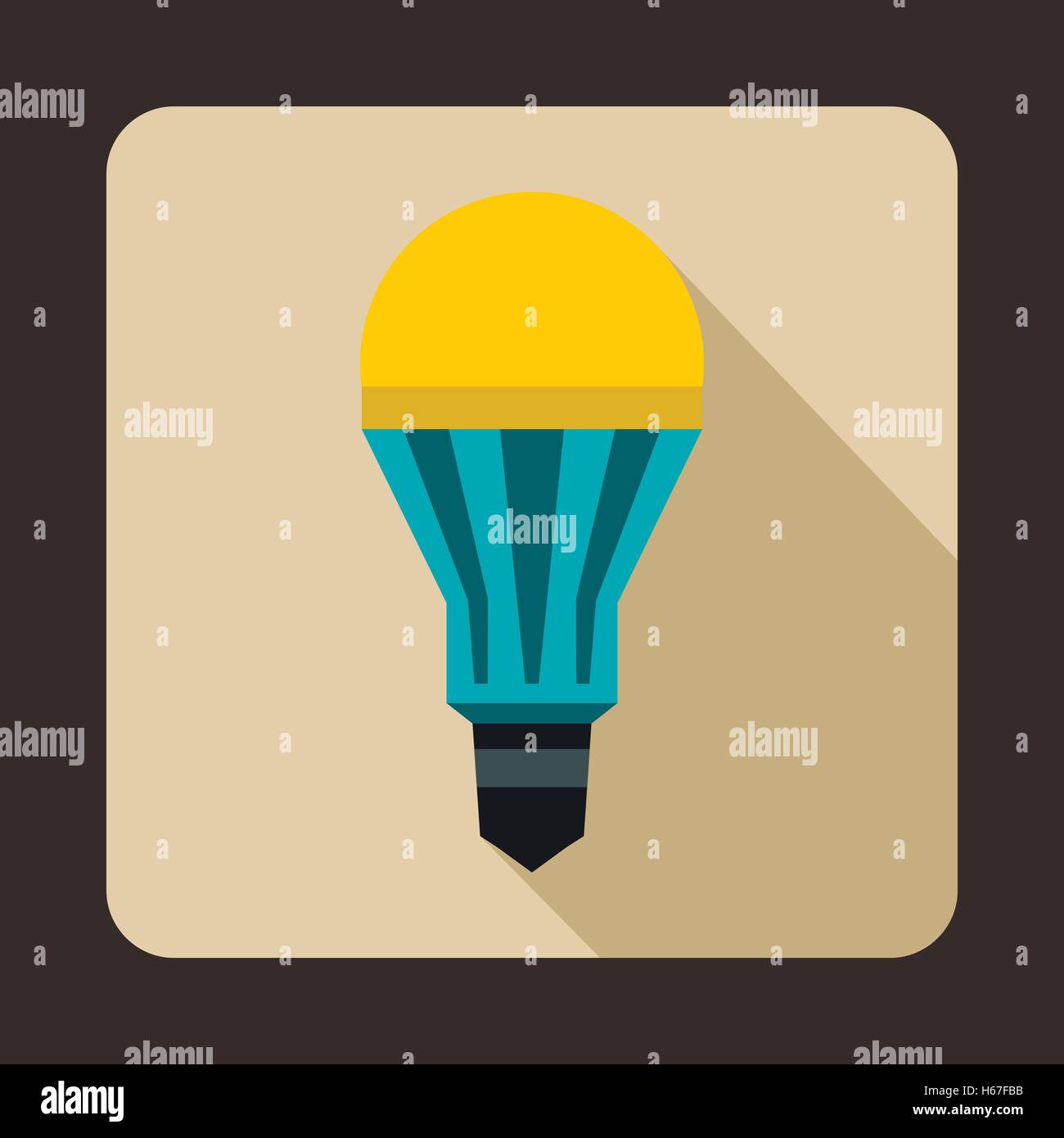 Yellow LED bulb icon, flat style Stock Vector Image & Art - Alamy