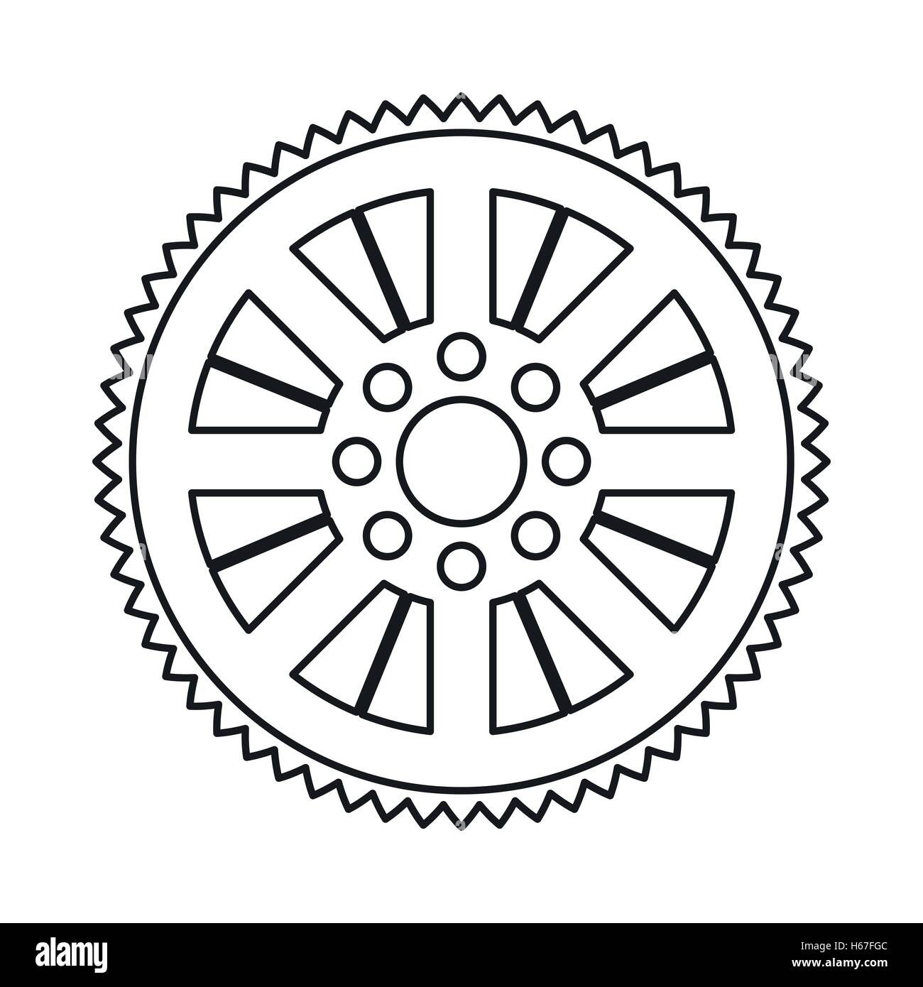Sprocket from bike icon, outline style Stock Vector Image & Art - Alamy