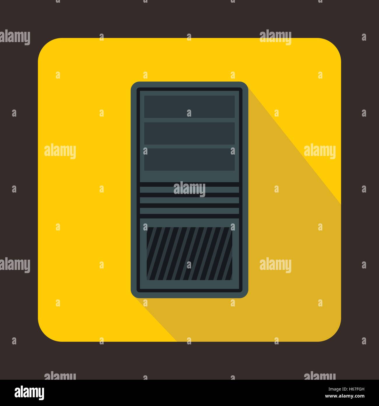 Black computer system unit icon, flat style Stock Vector Image & Art ...