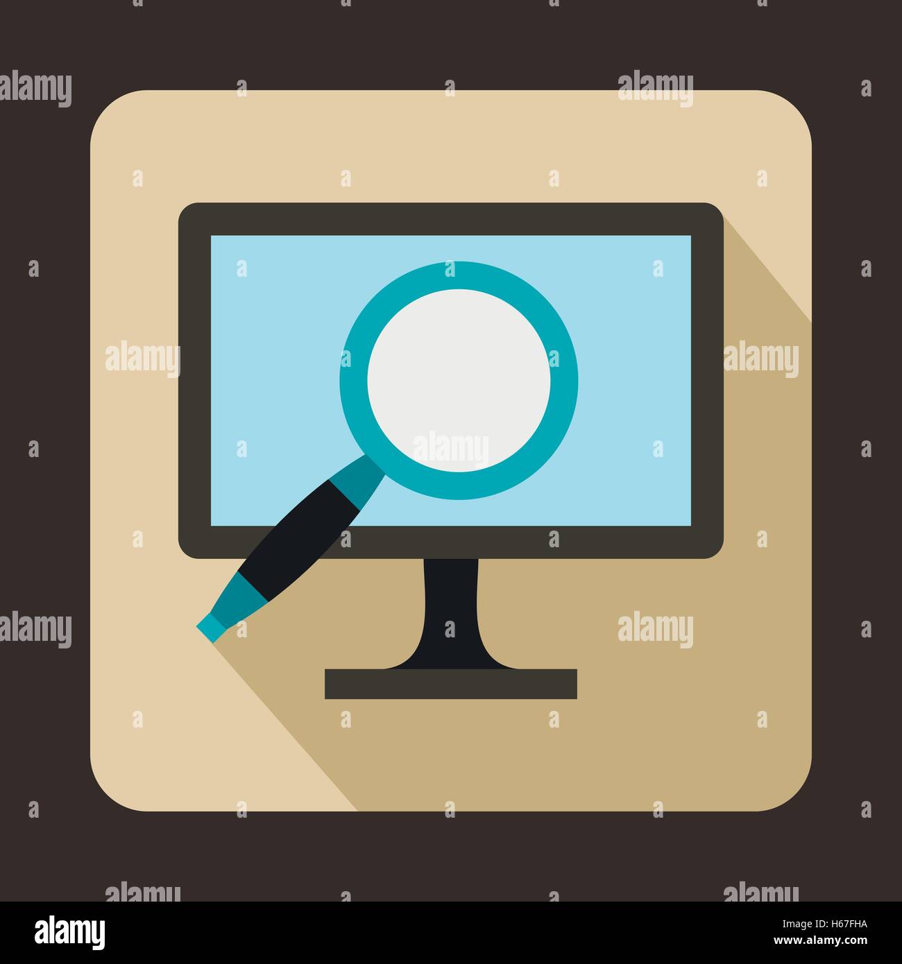 Computer monitor magnifying glass icon Stock Vector Image & Art - Alamy