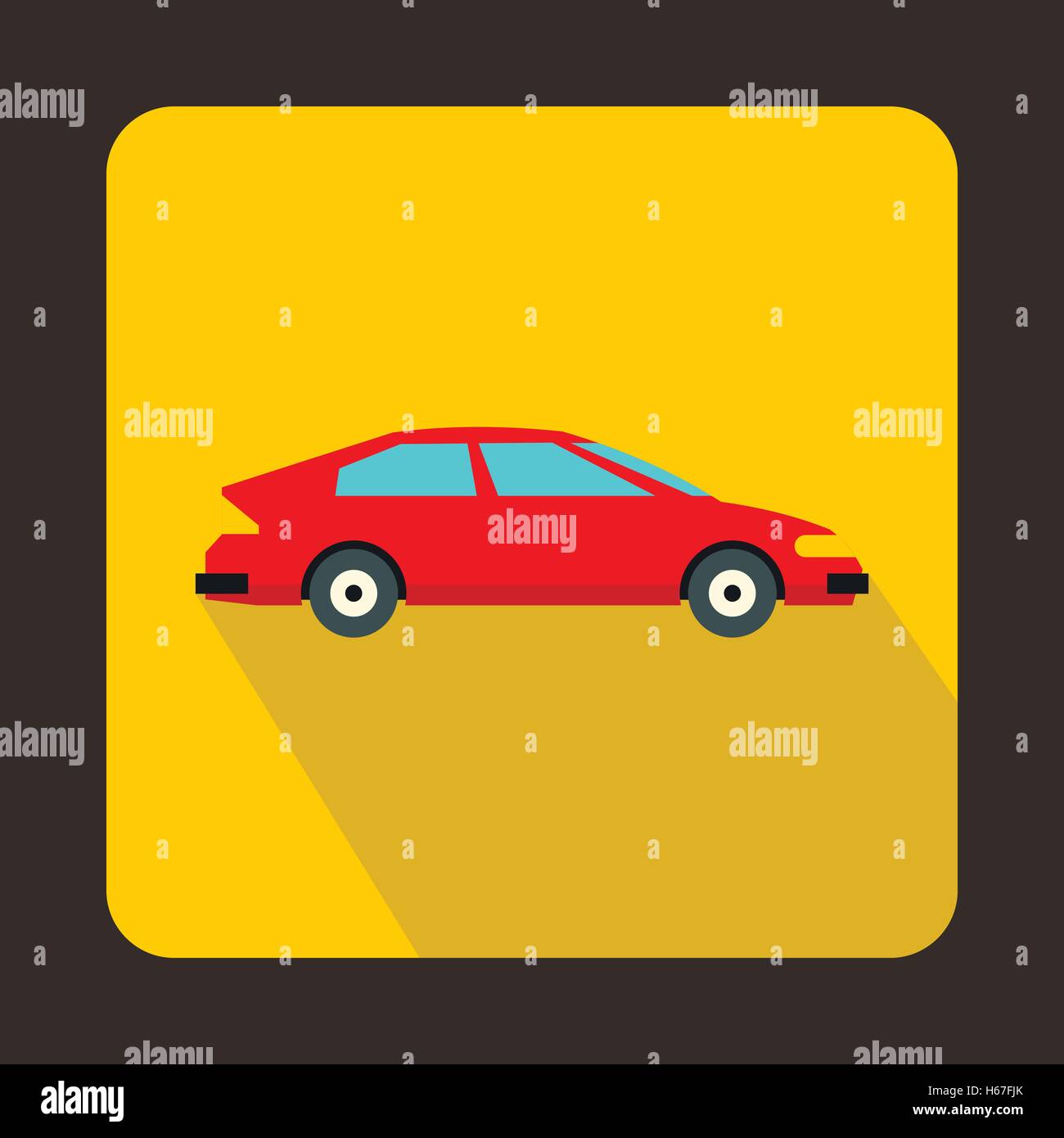 Red car icon in flat style Stock Vector Image & Art - Alamy