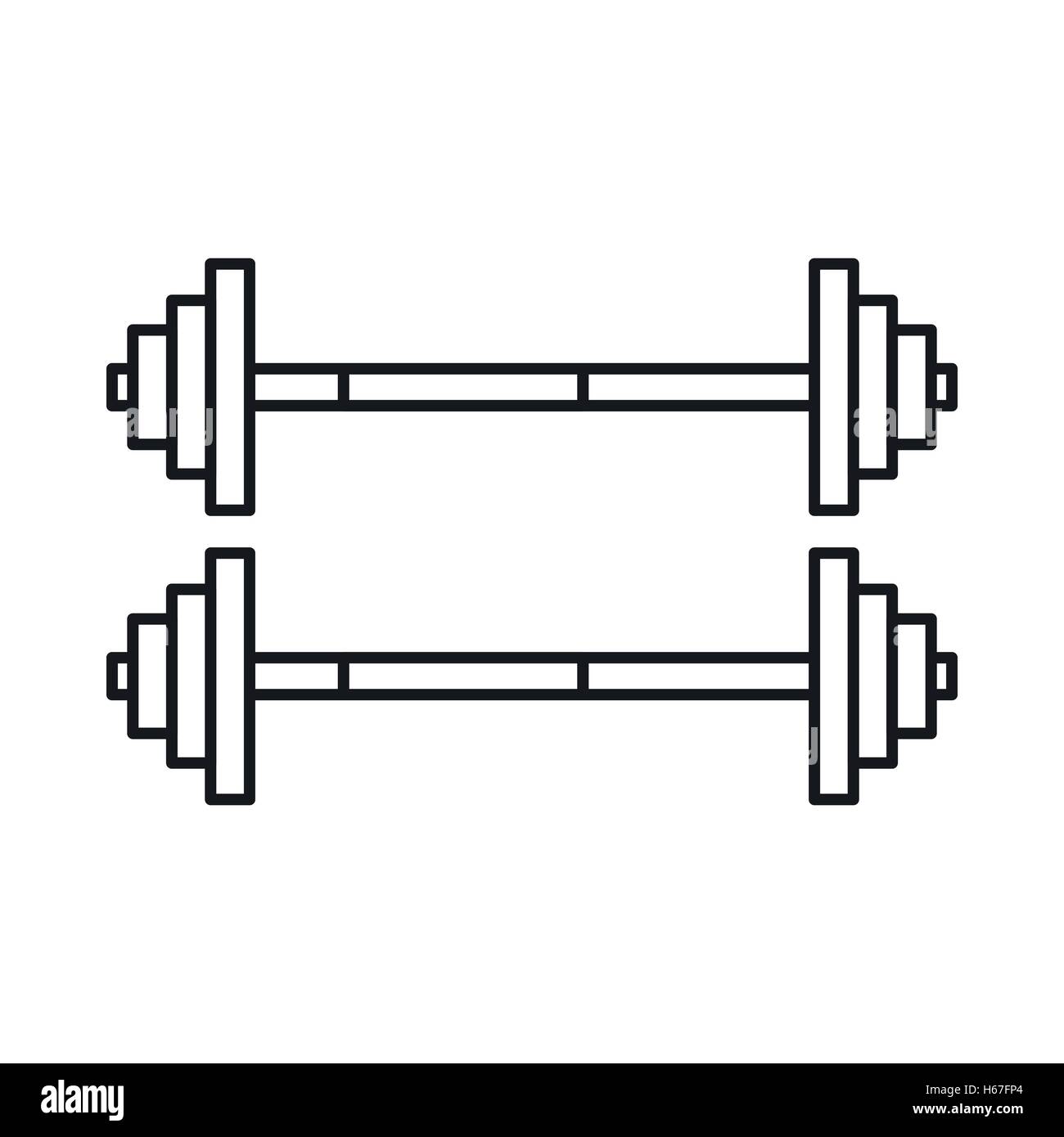 Two barbells icon, outline style Stock Vector Image & Art - Alamy