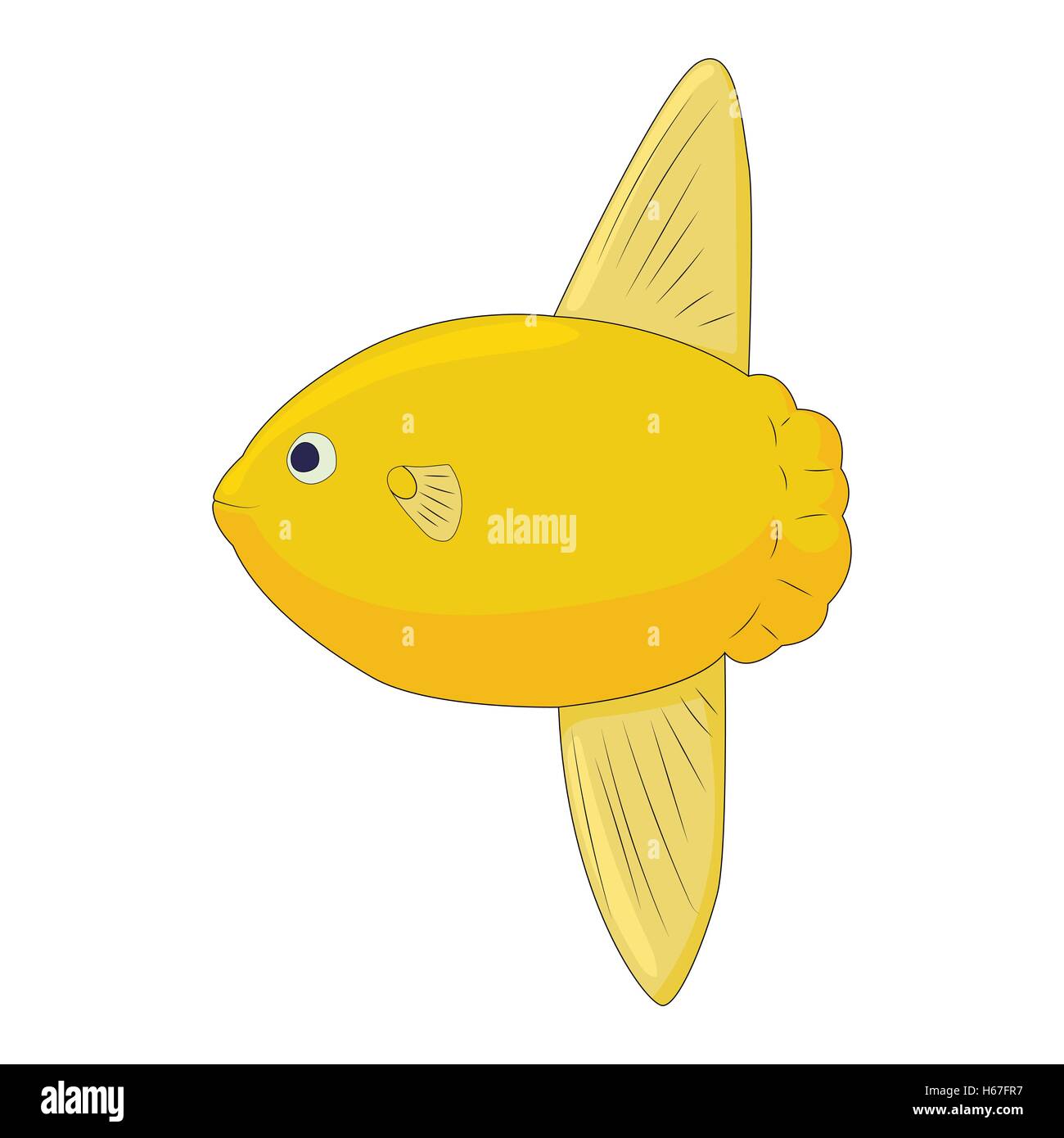 Small yellow fish icon in cartoon style Stock Vector Image & Art - Alamy