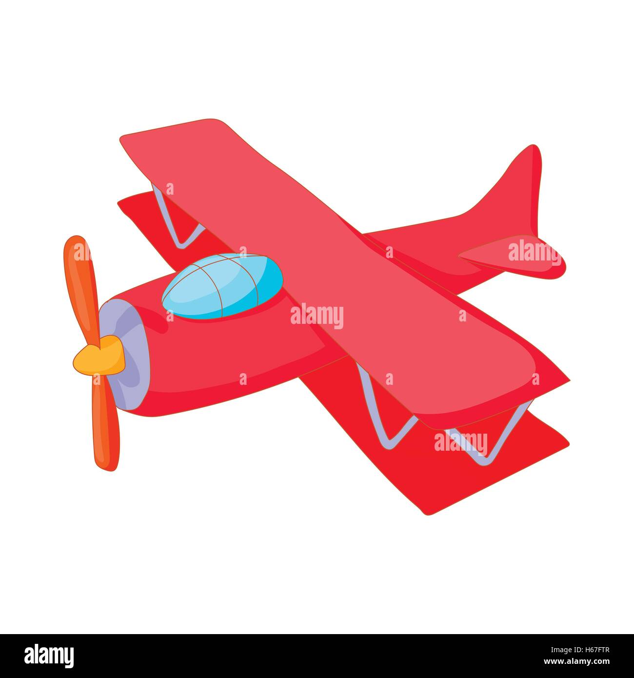 Red biplane icon, cartoon style Stock Vector Image & Art - Alamy