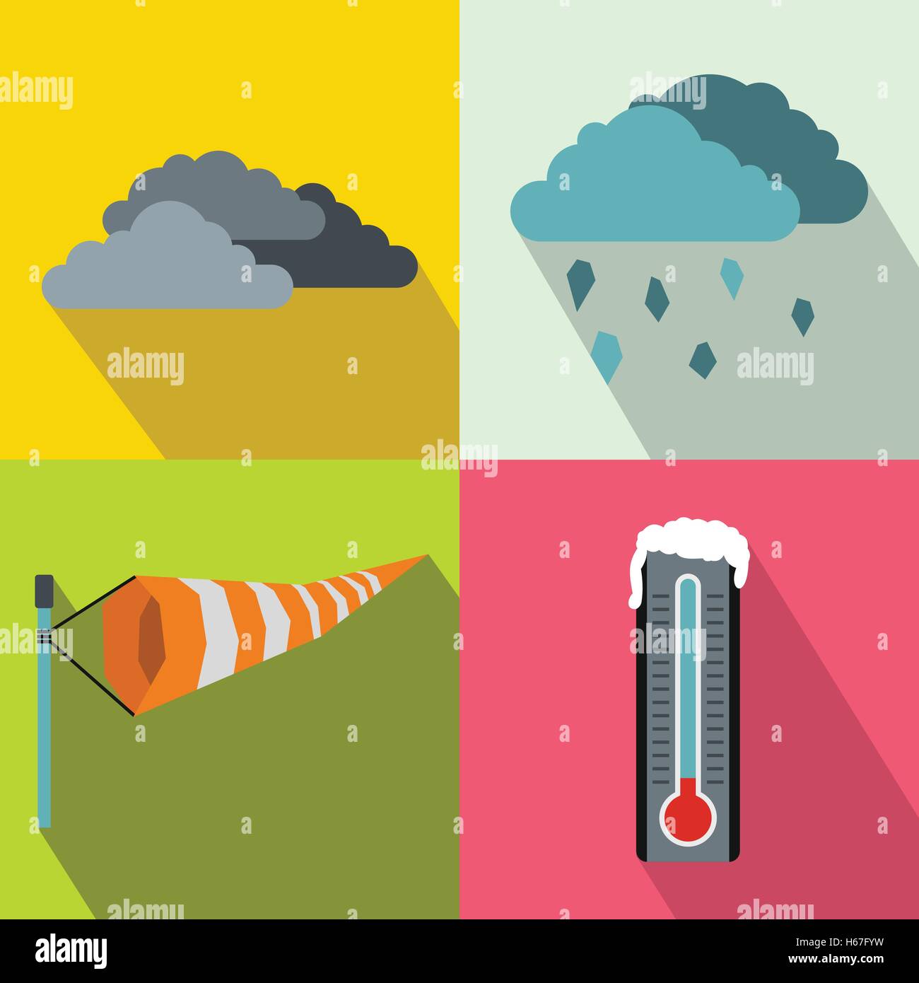 Weather banners set, flat style Stock Vector Image & Art - Alamy