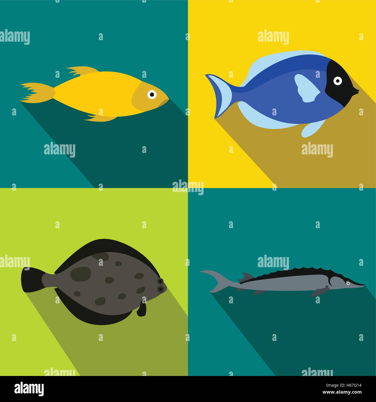Fish banners set, flat style Stock Vector Image & Art - Alamy