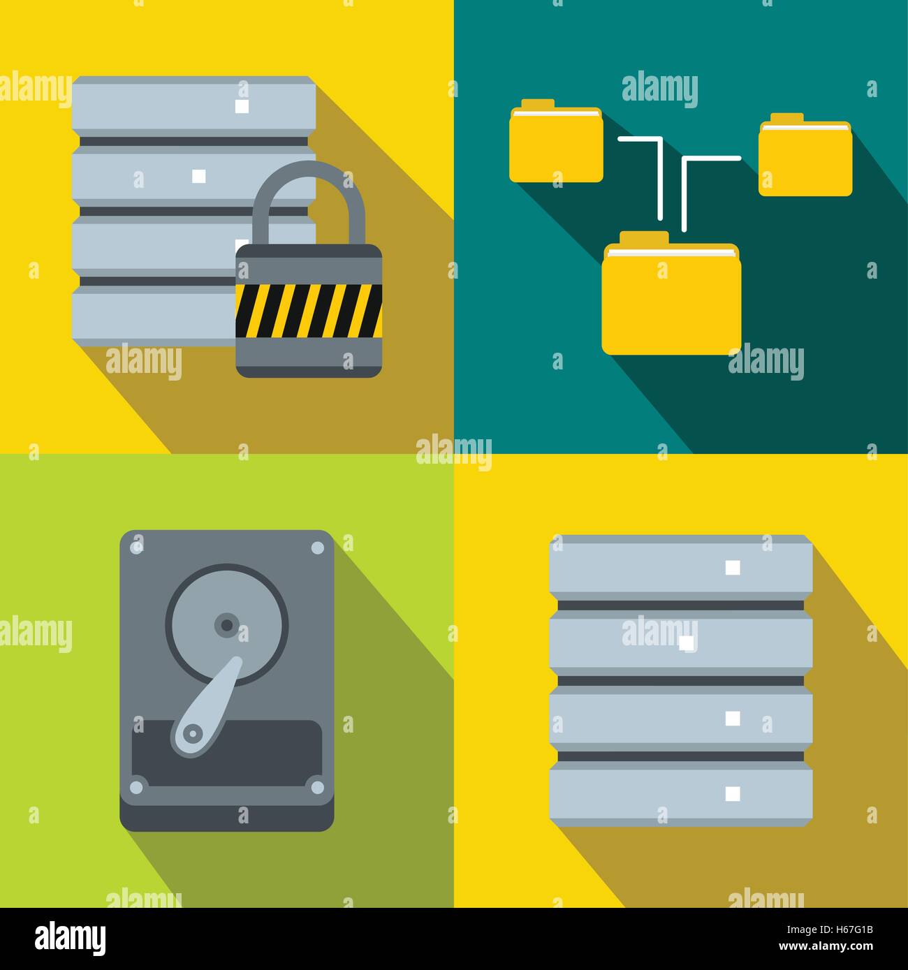 Database banners set, flat style Stock Vector Image & Art - Alamy