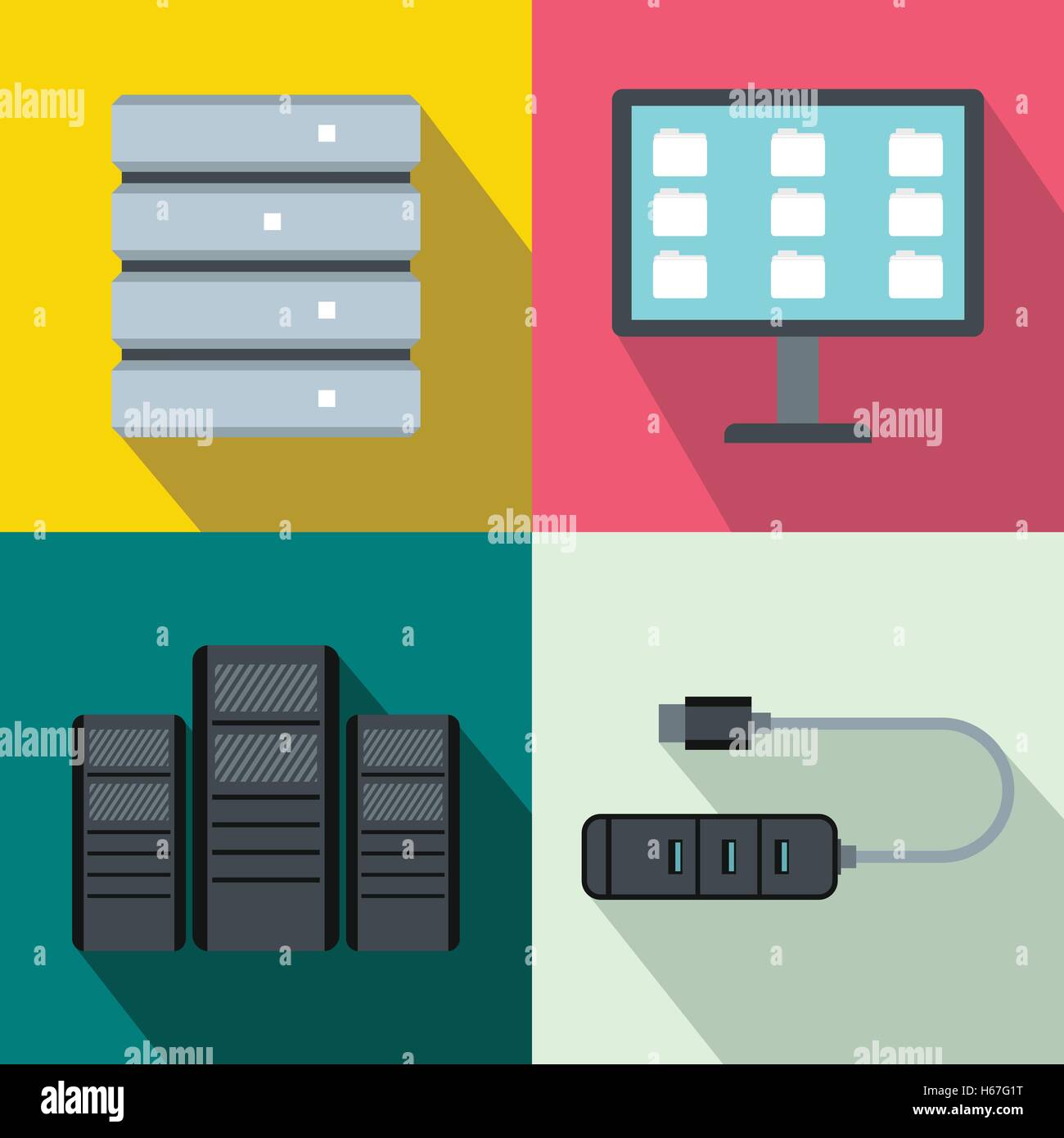 Database banners set, flat style Stock Vector Image & Art - Alamy
