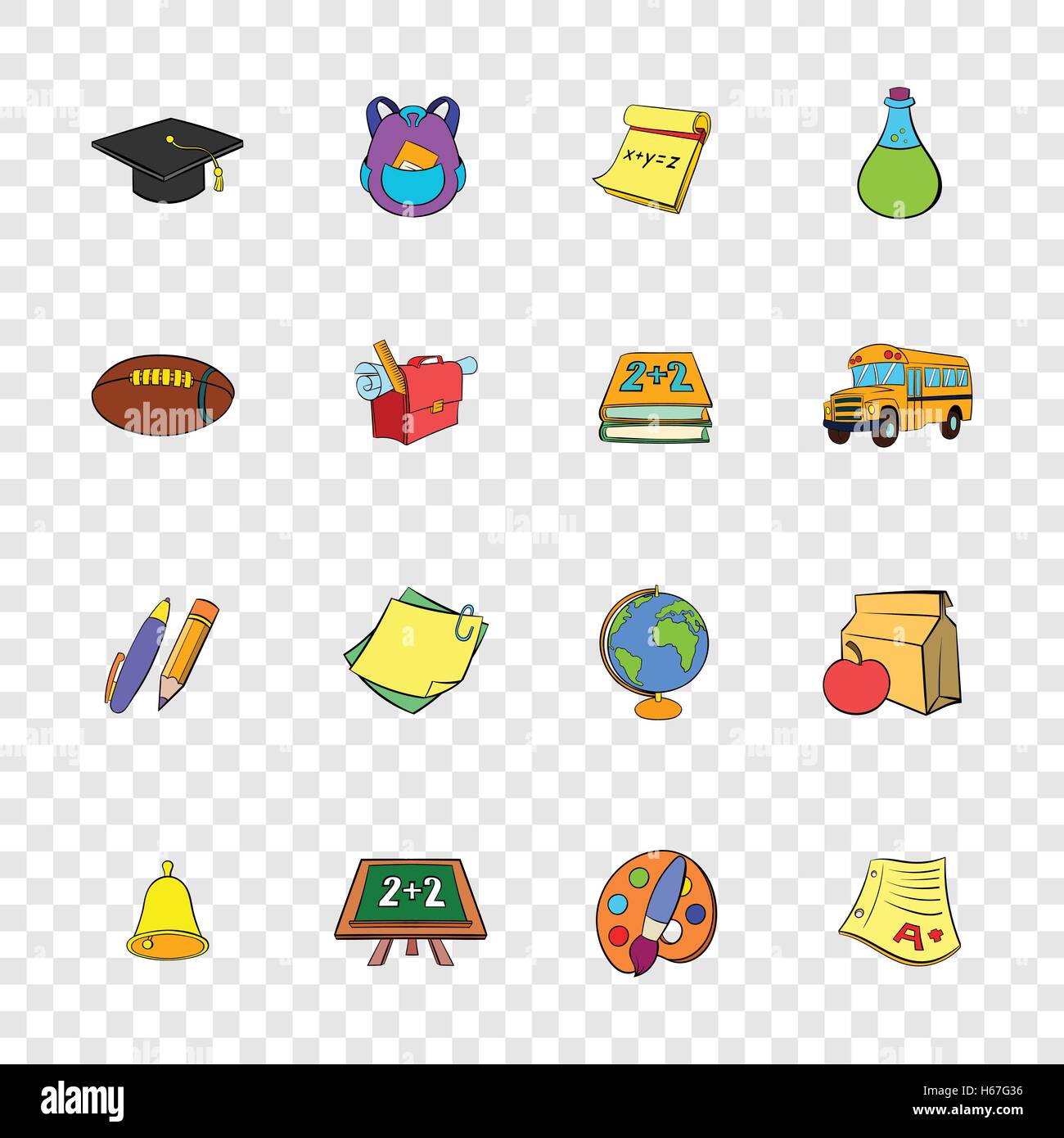 School icons set, pop-art style Stock Vector Image & Art - Alamy