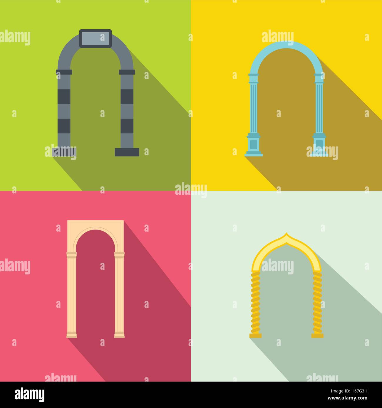Arch banner set, flat style Stock Vector Image & Art - Alamy