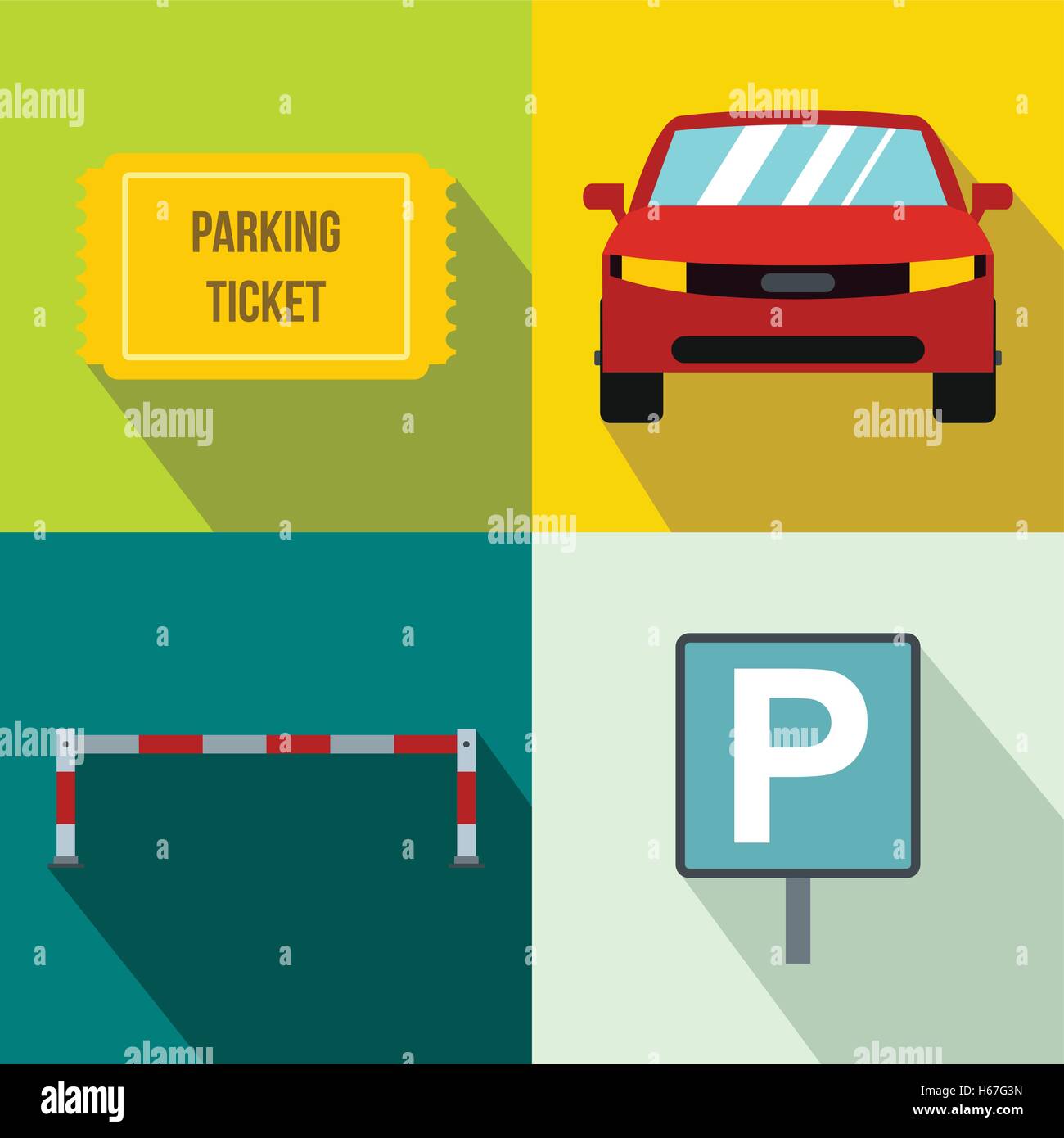 Parking banners set, flat style Stock Vector Image & Art - Alamy