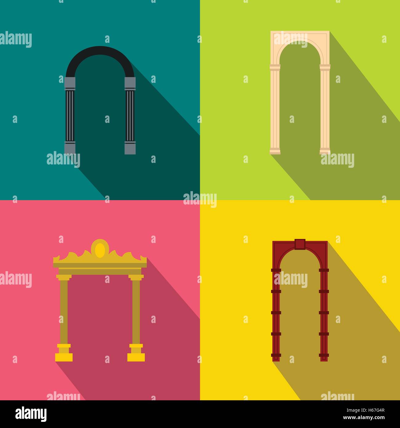 Arch banner set, flat style Stock Vector Image & Art - Alamy