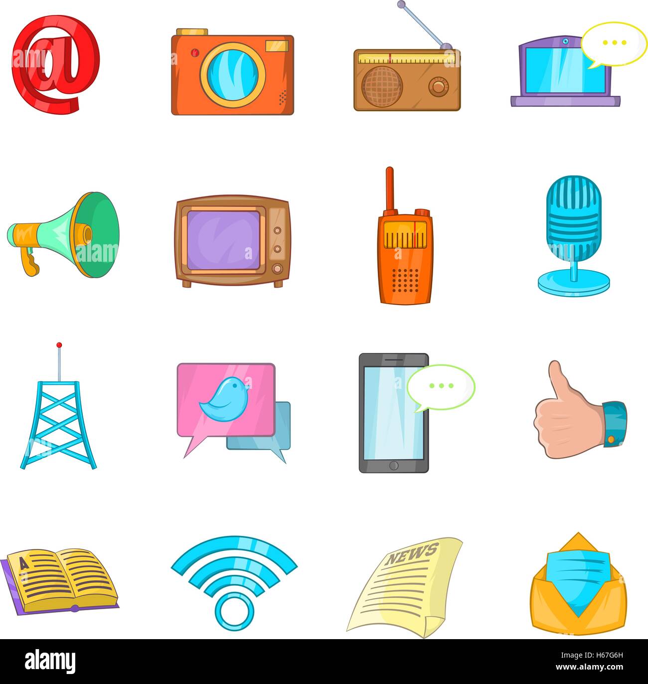 Communication icons set, cartoon style Stock Vector Image & Art - Alamy