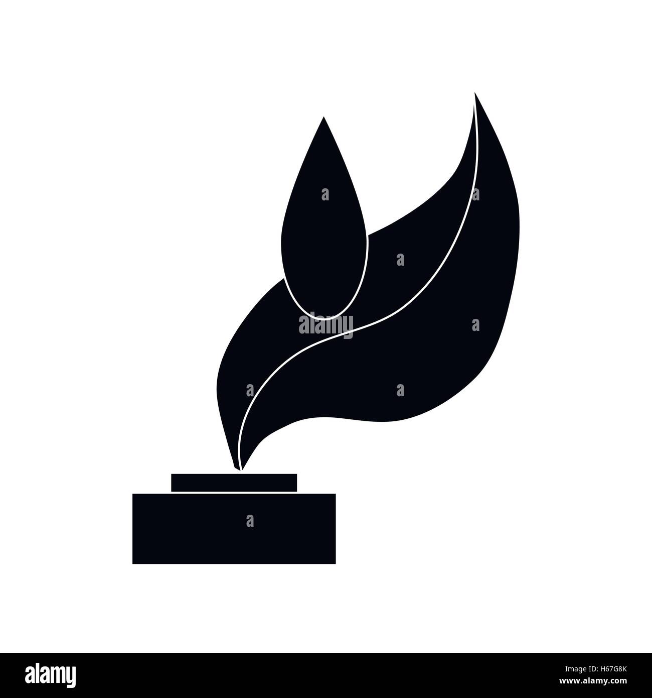 Trophy sign with leaf icon, black simple style Stock Vector Image & Art ...