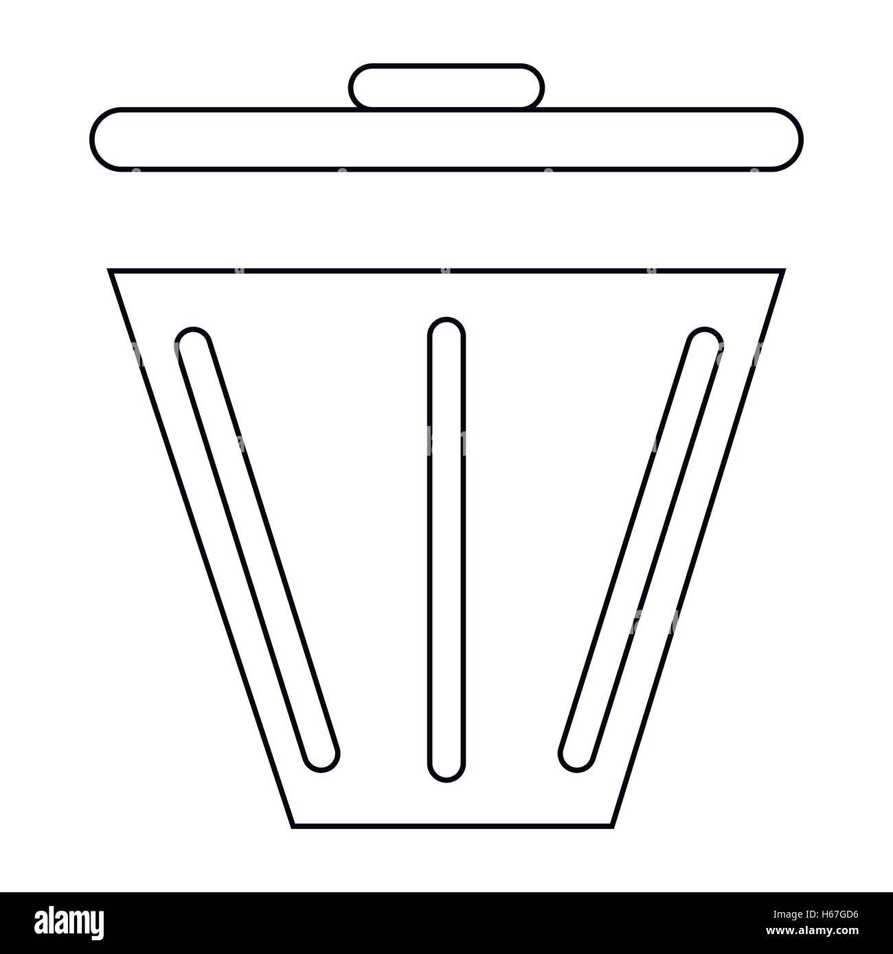 Trash can icon, outline style Stock Vector Image & Art - Alamy