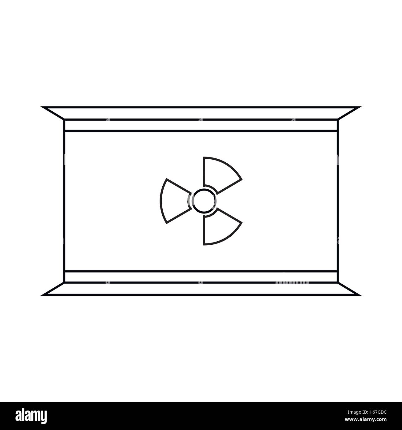 Radioactive waste container icon, outline style Stock Vector Image ...