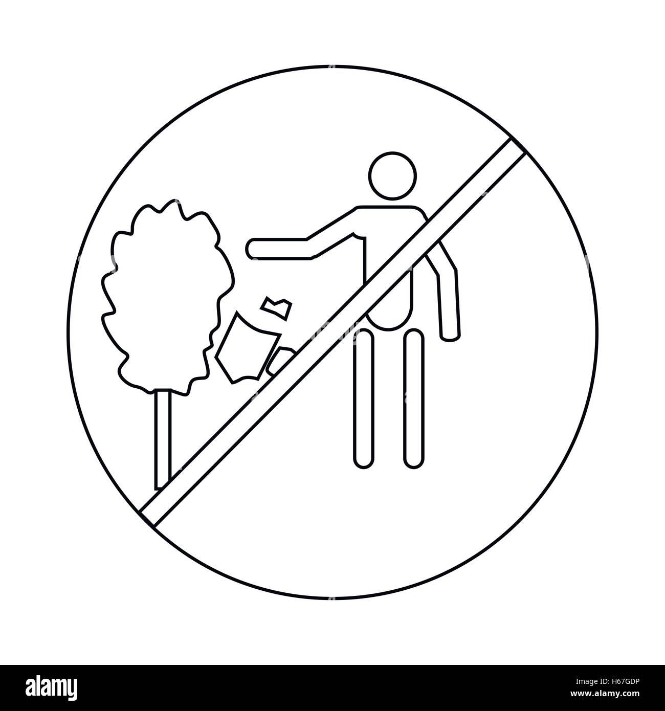 Not to throw garbage icon, outline style Stock Vector Image & Art - Alamy