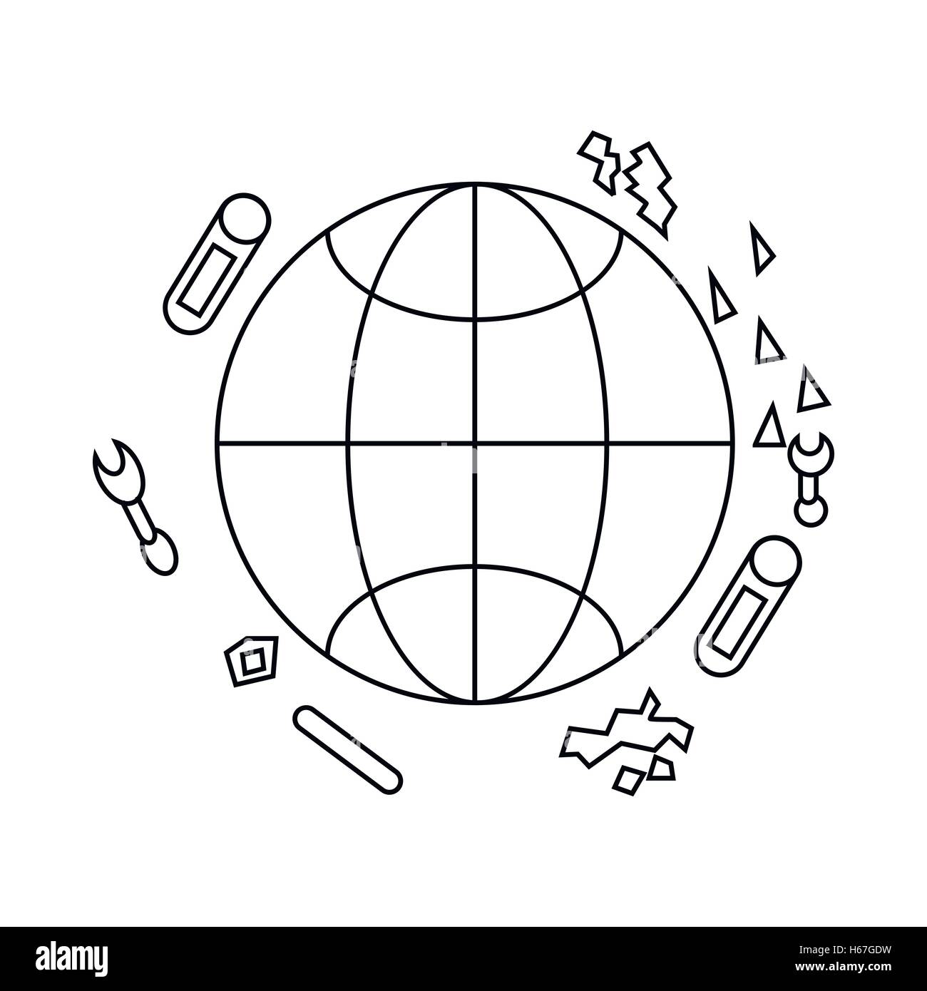 Polluted planet icon, outline style Stock Vector Image & Art - Alamy