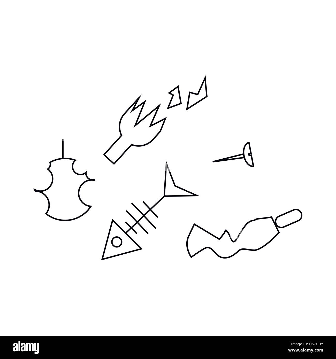 Pile of household trash icon, outline style Stock Vector Image & Art ...