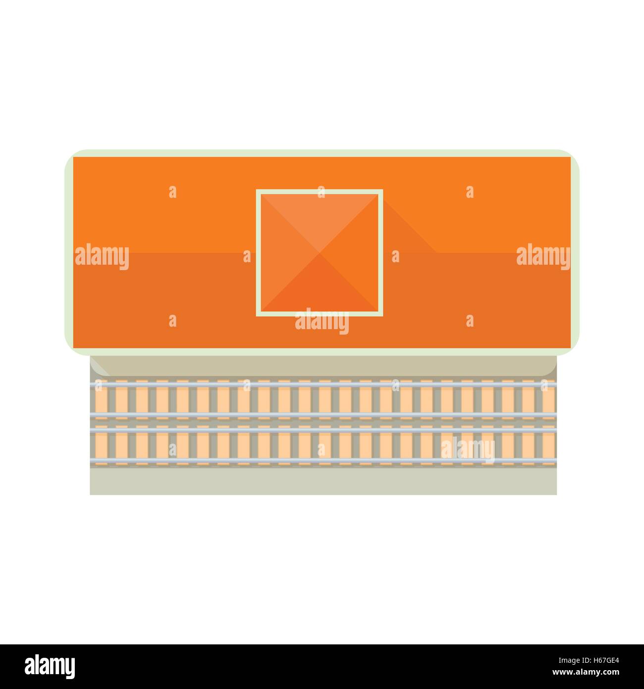Railroad station top view icon, cartoon style Stock Vector Image & Art ...