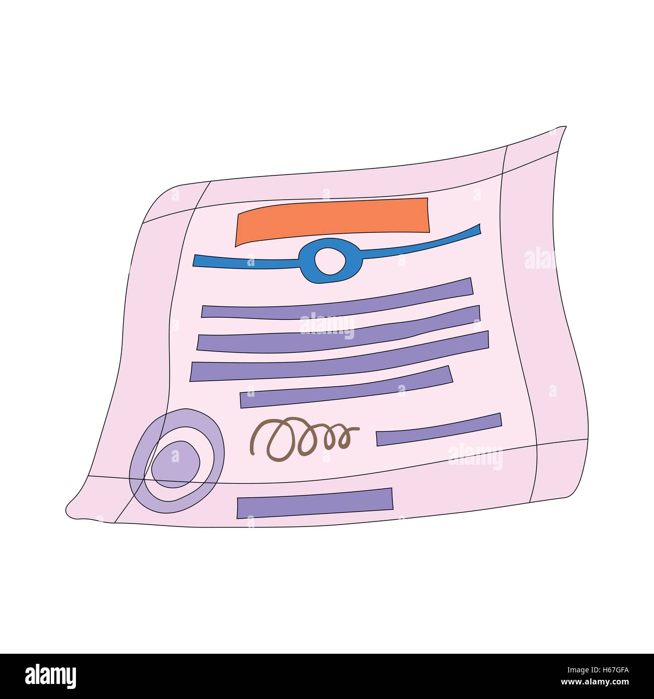 Signed document icon black Stock Vector Images - Alamy