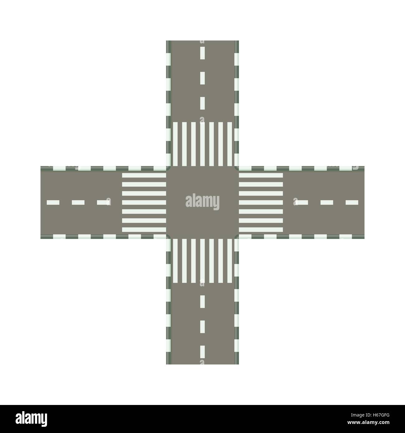 Empty road intersection icon, cartoon style Stock Vector Image & Art ...