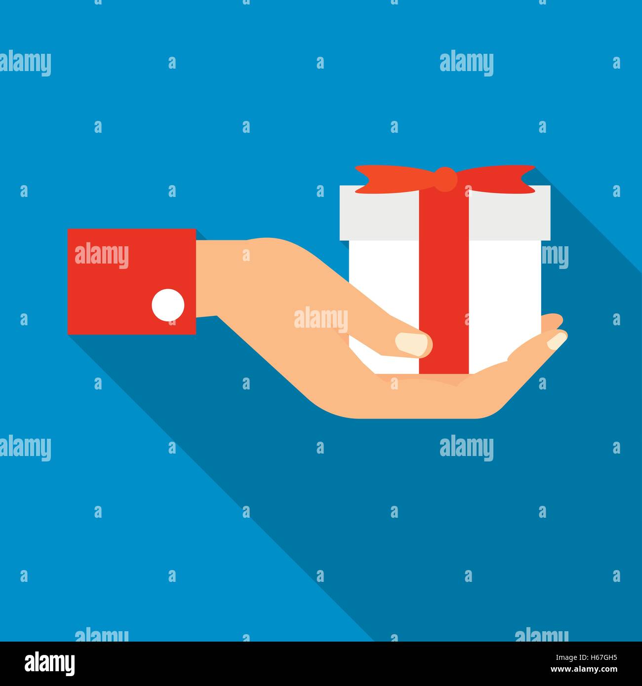 Hand holding a gift icon, flat style Stock Vector Image & Art - Alamy
