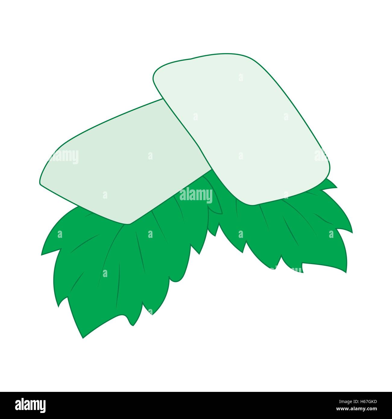 Chewing gum with fresh mint leaves icon Stock Vector Image & Art - Alamy
