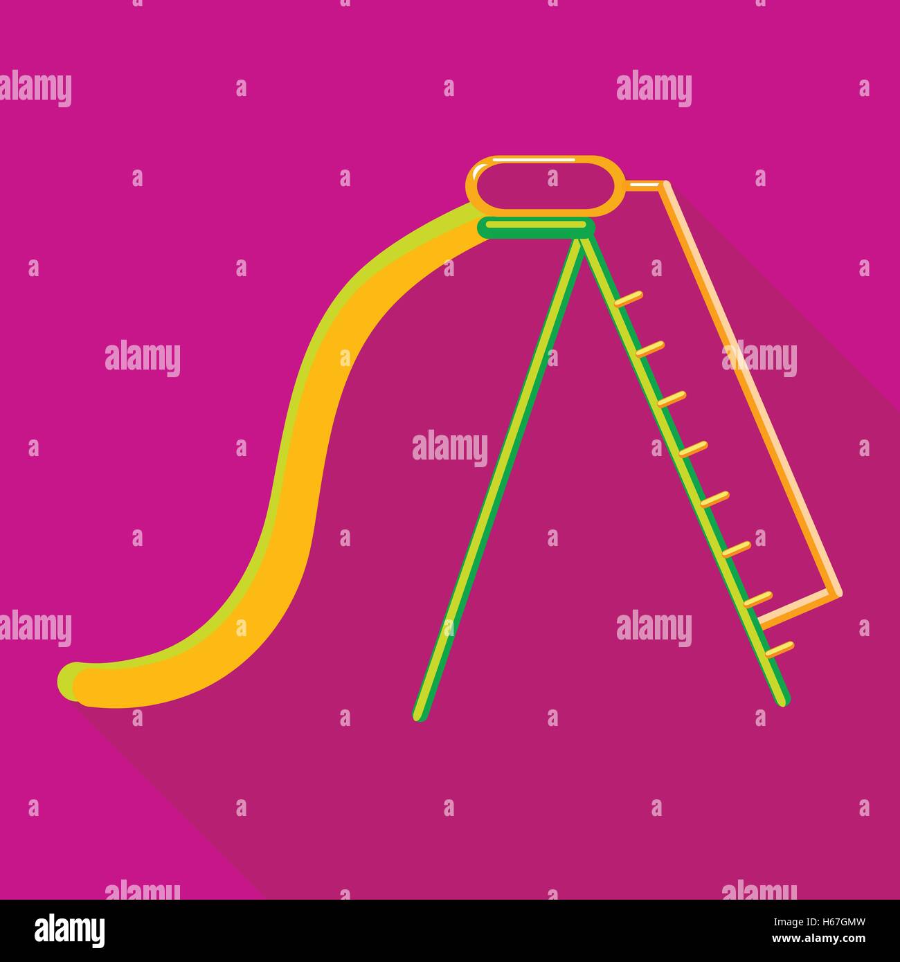 Playground yellow slide icon, flat style Stock Vector Image & Art - Alamy