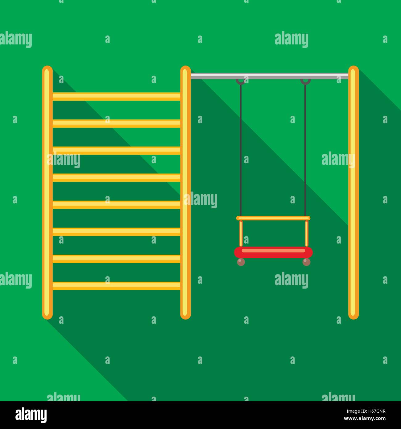Yellow ladder and swing on a playground icon Stock Vector Image & Art ...