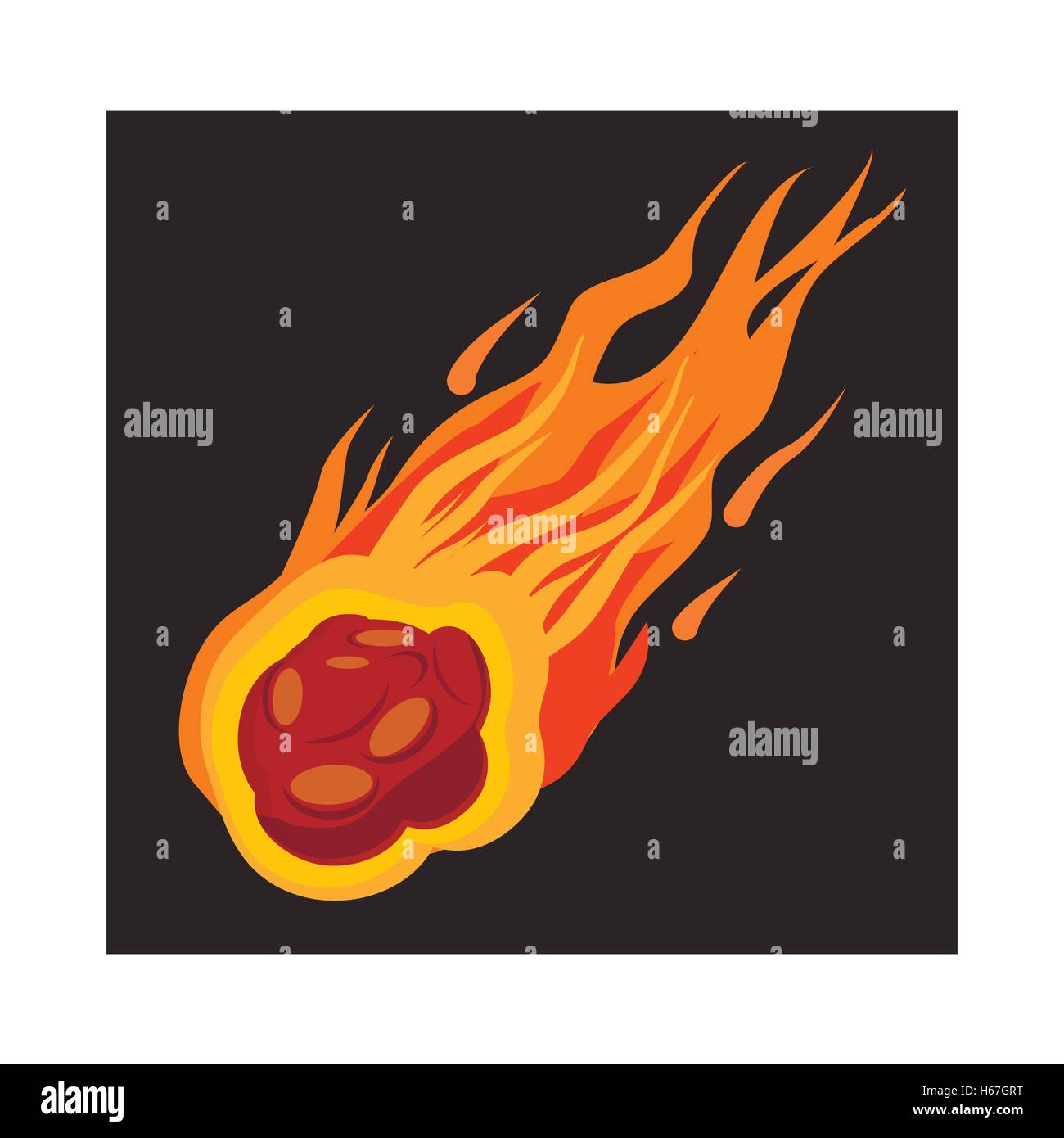 Falling meteorite icon, cartoon style Stock Vector Image & Art - Alamy