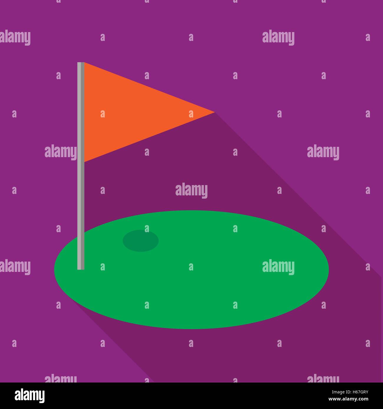 Red golf flag icon, flat style Stock Vector Image & Art - Alamy