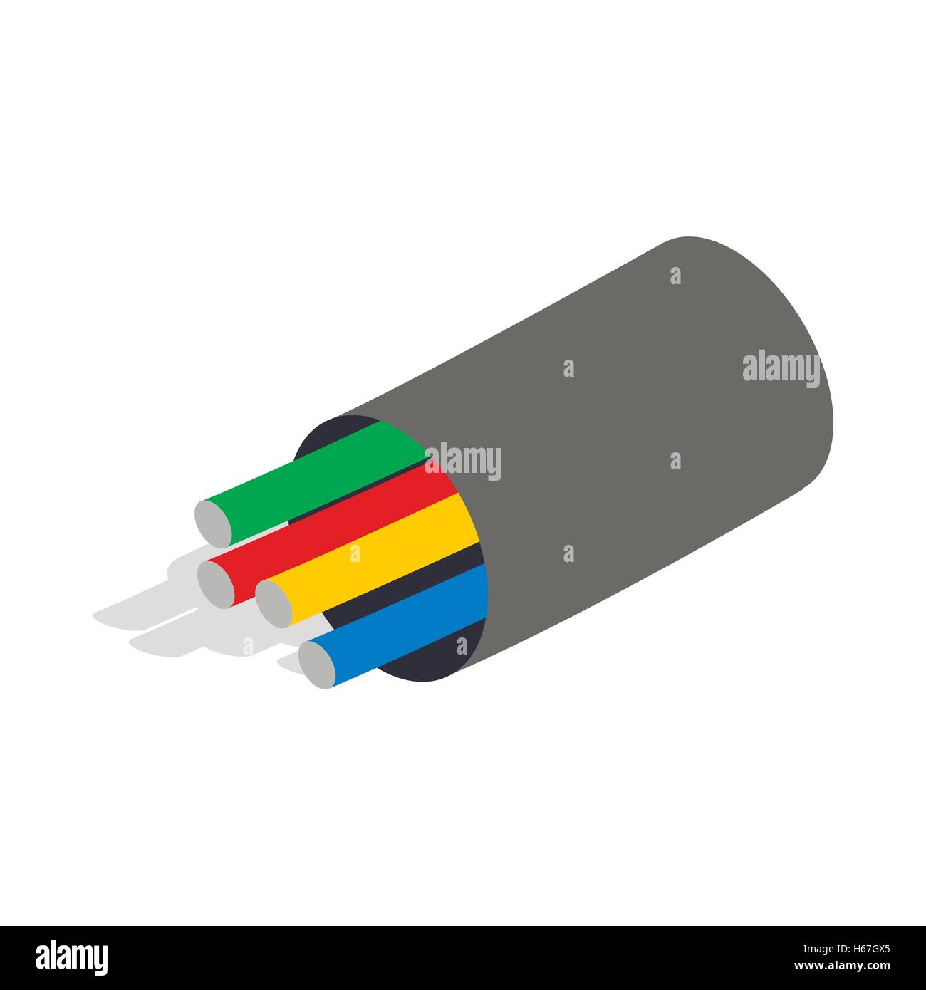 Electric cabel icon, isometric 3d style Stock Vector Image & Art - Alamy