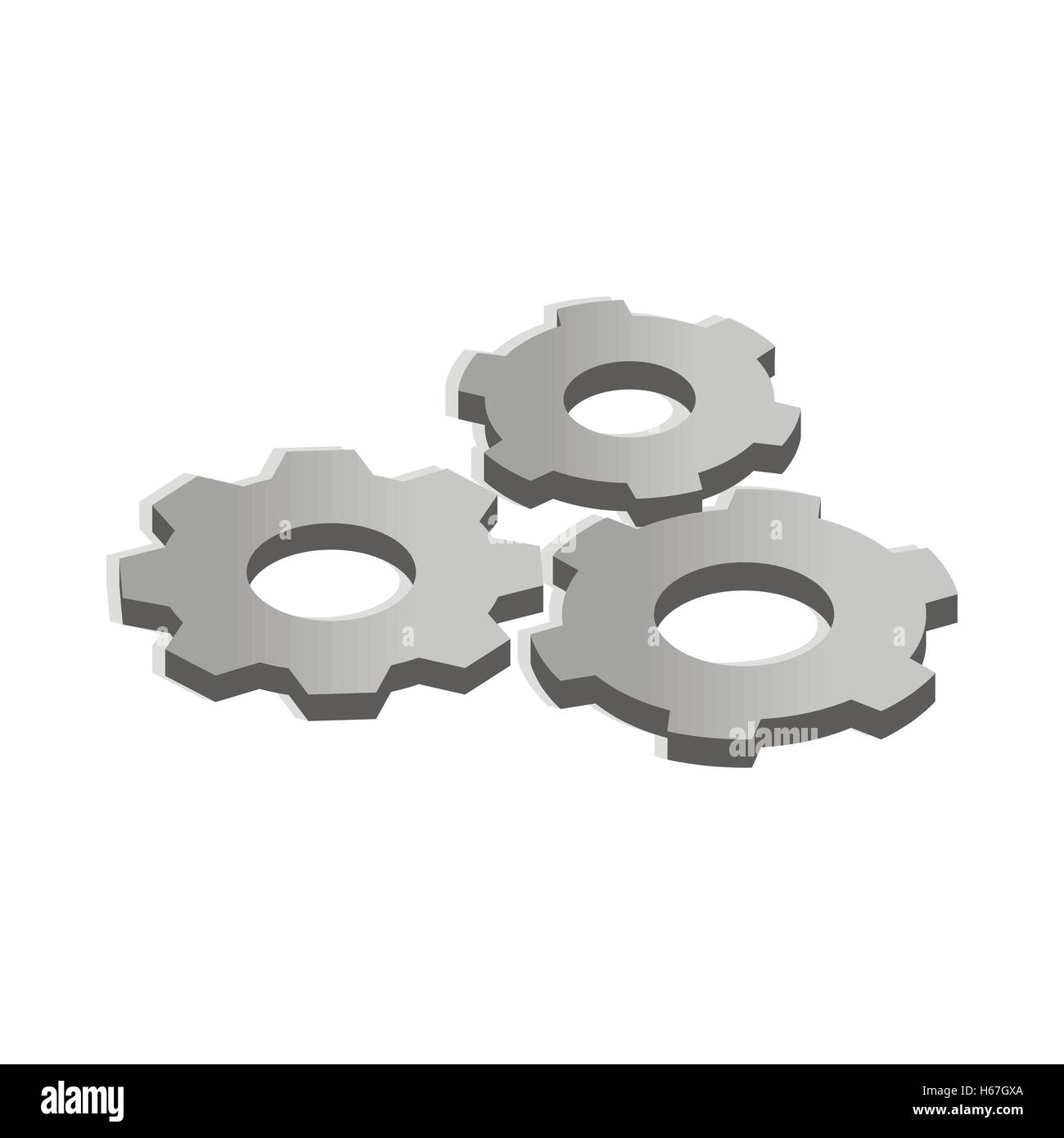 Gears icon in isometric 3d style Stock Vector Image & Art - Alamy