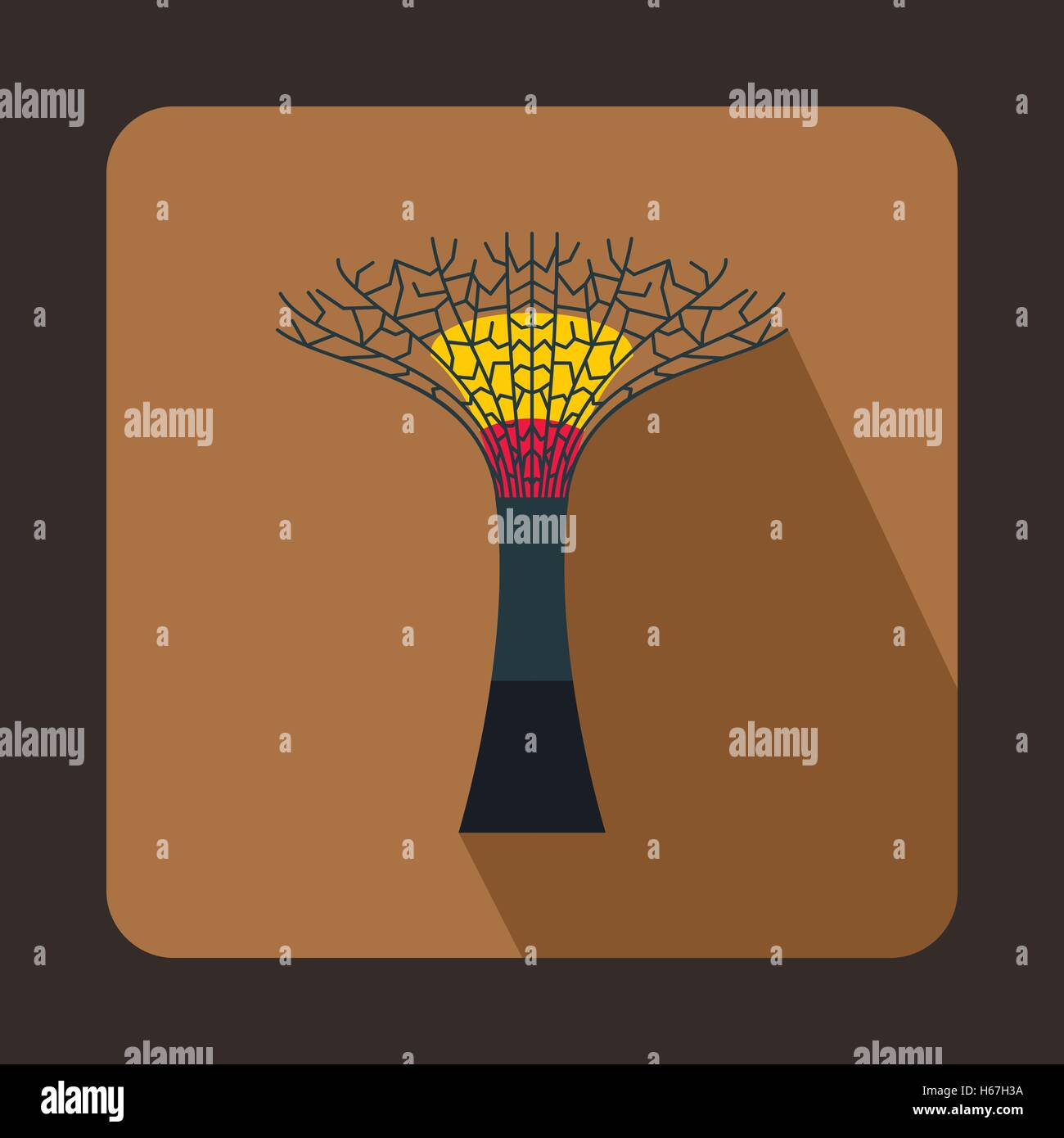 Singapore Supertree at the Gardens By The Bay icon Stock Vector Image ...