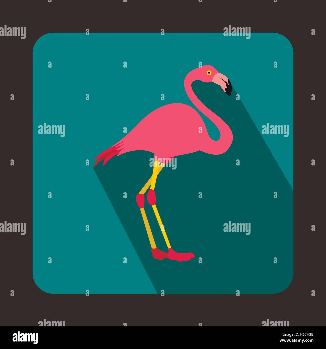 Pink flamingo icon in flat style Stock Vector Image & Art - Alamy