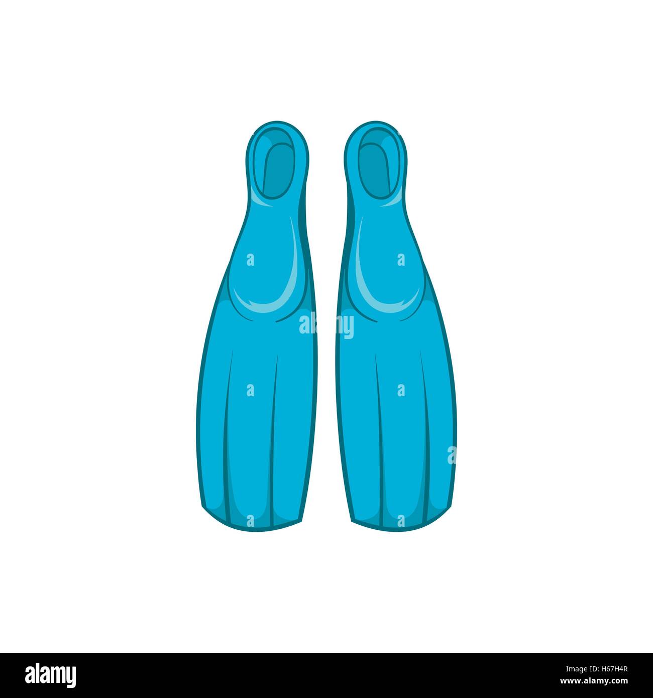 Cartoon illustration of a pair of blue diving fins hi-res stock ...